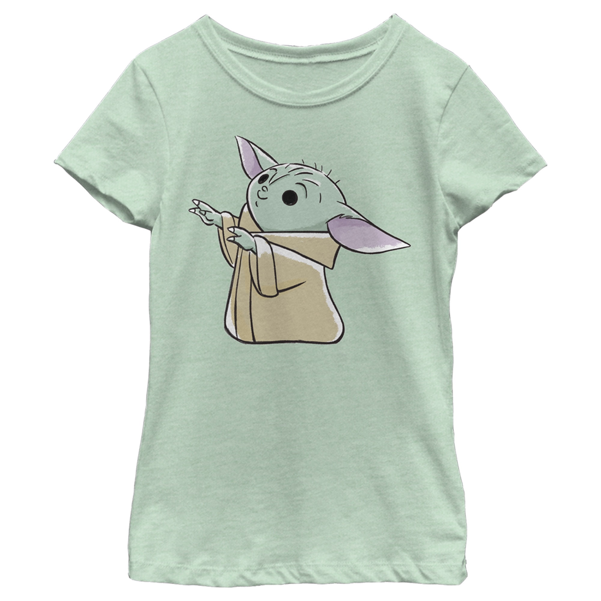 Girl's Star Wars: The Mandalorian Animated Grogu Reach Graphic Tee Mint ...