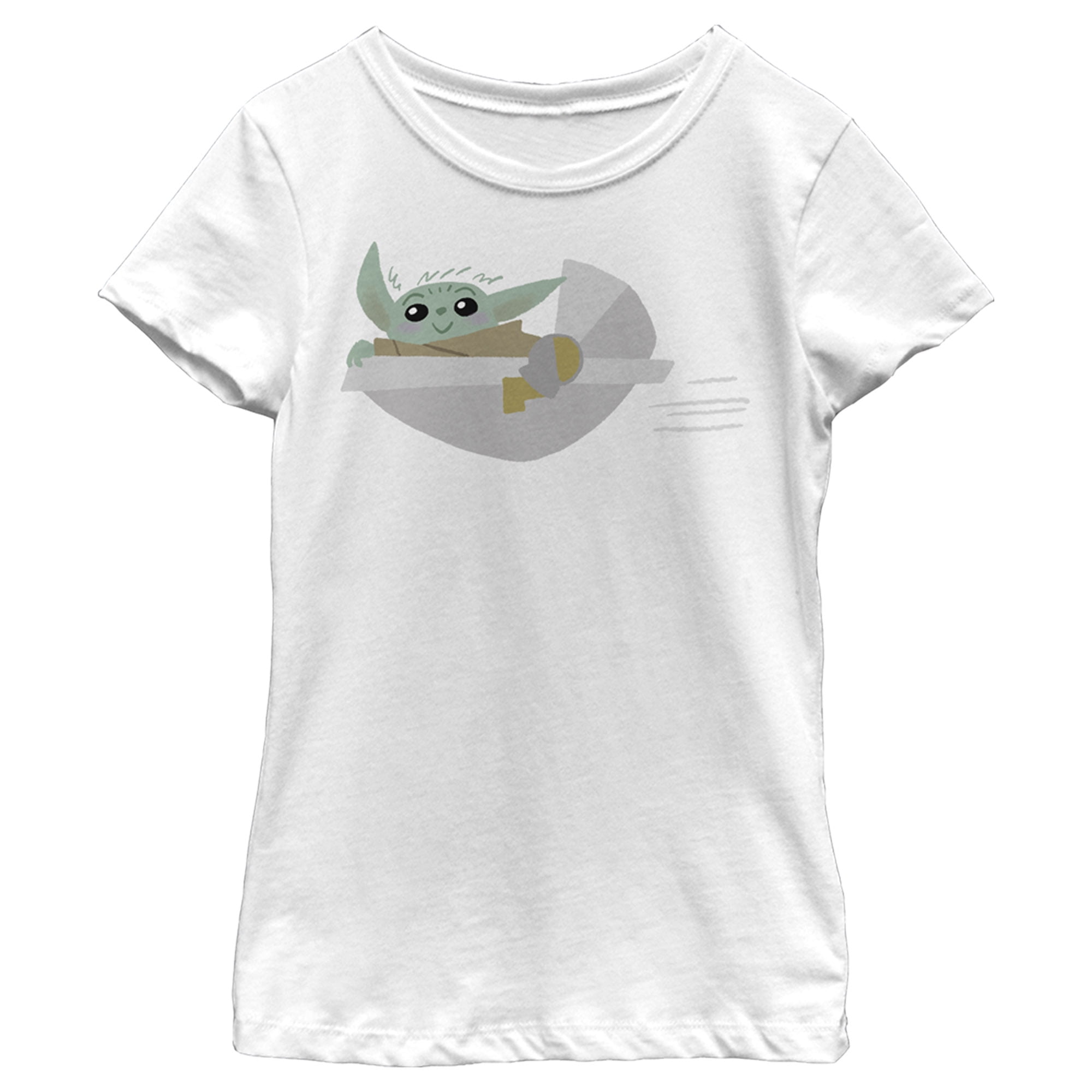 Girl's Star Wars: The Mandalorian Grogu Flying Bassinet Graphic Tee ...