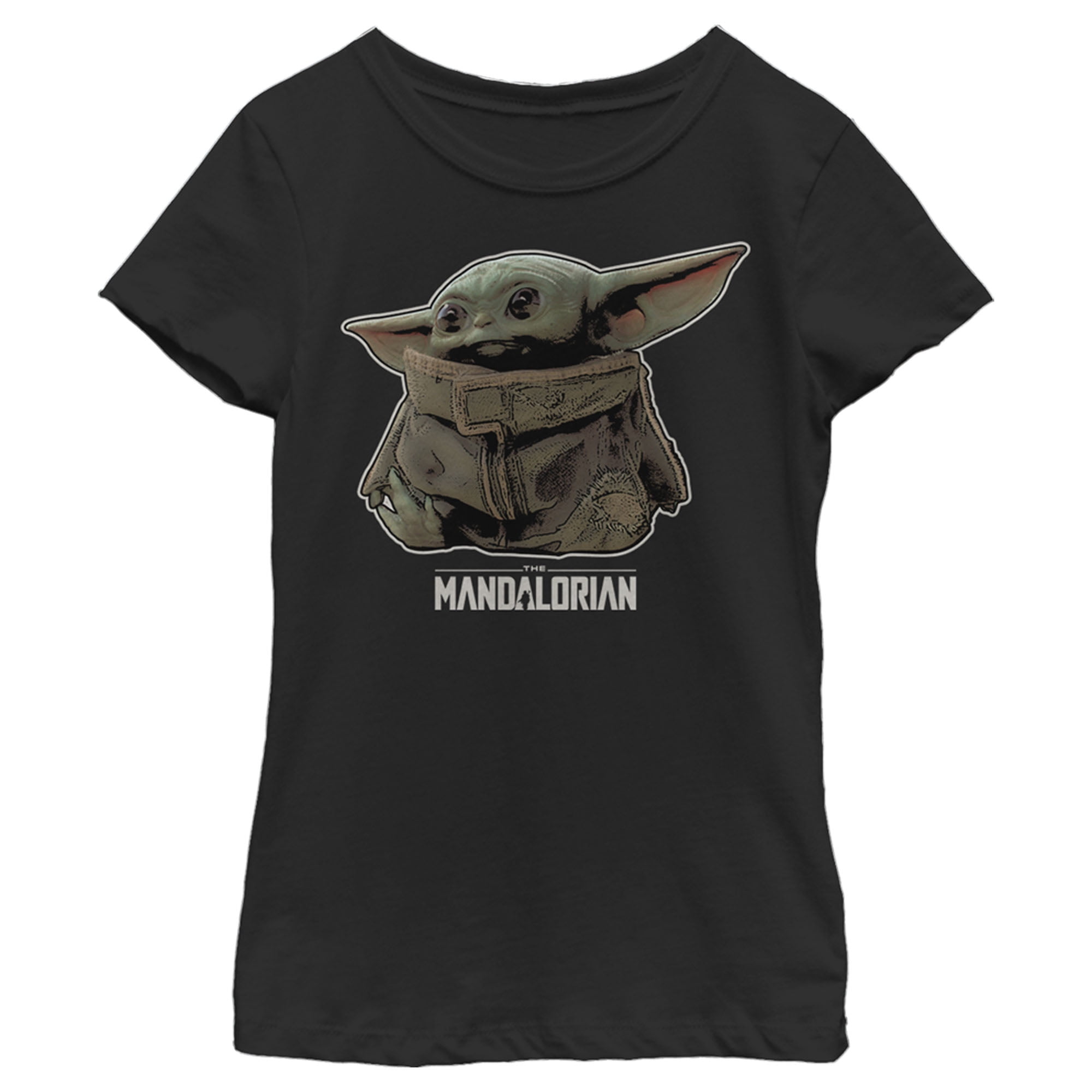 Girl's Star Wars: The Mandalorian Grogu Series Logo Graphic Tee Black ...