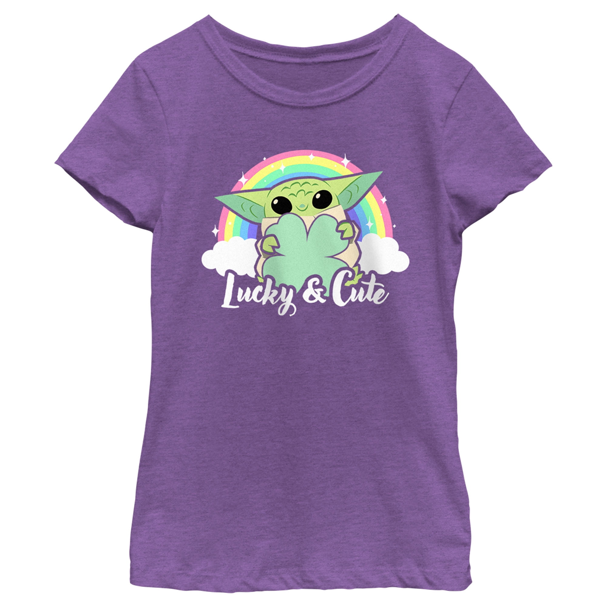 Girl's Star Wars: The Mandalorian Grogu St. Patrick's Day Rainbow Lucky ...