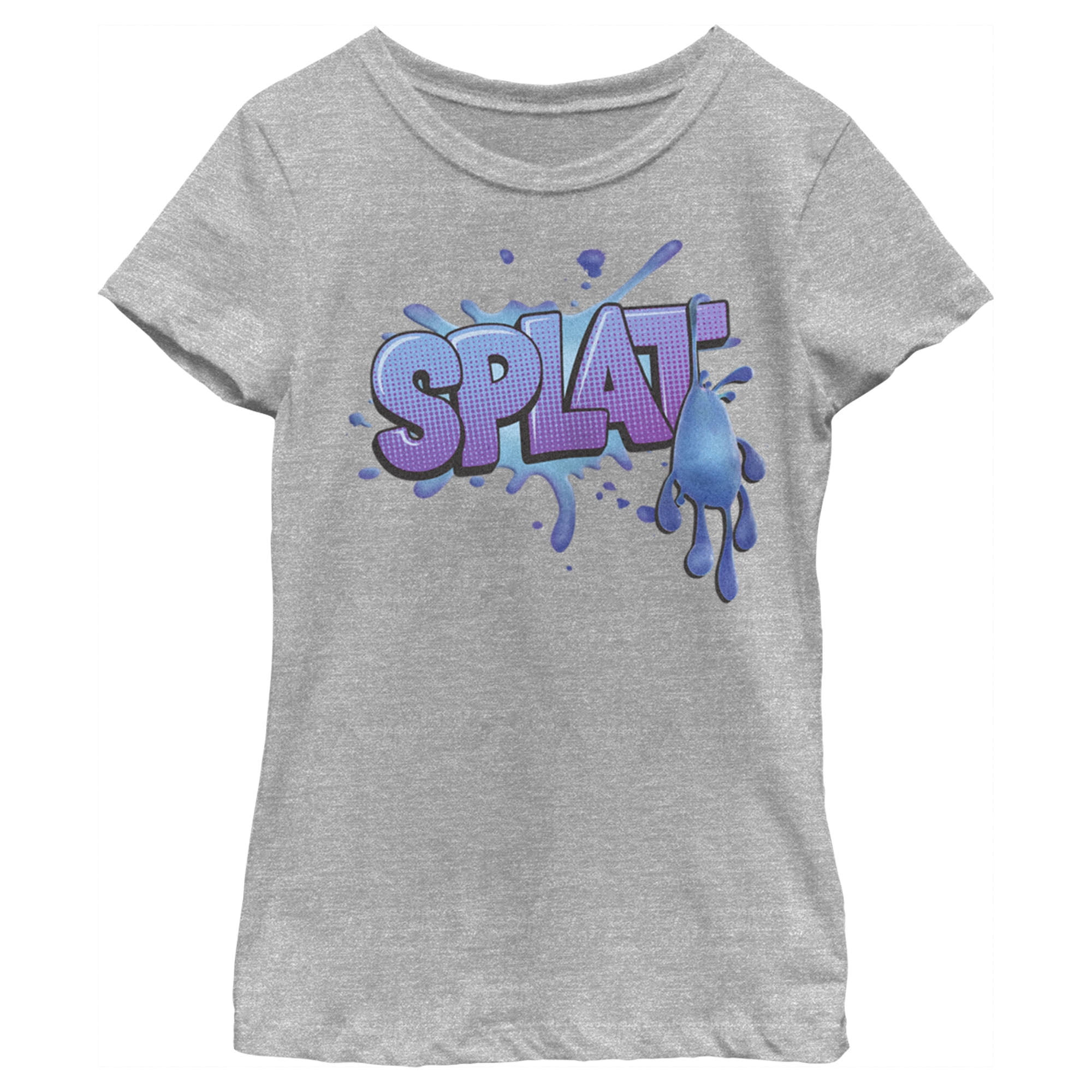 Girl's Strange World Splat Logo Graphic Tee Athletic Heather Small - Walmart.com