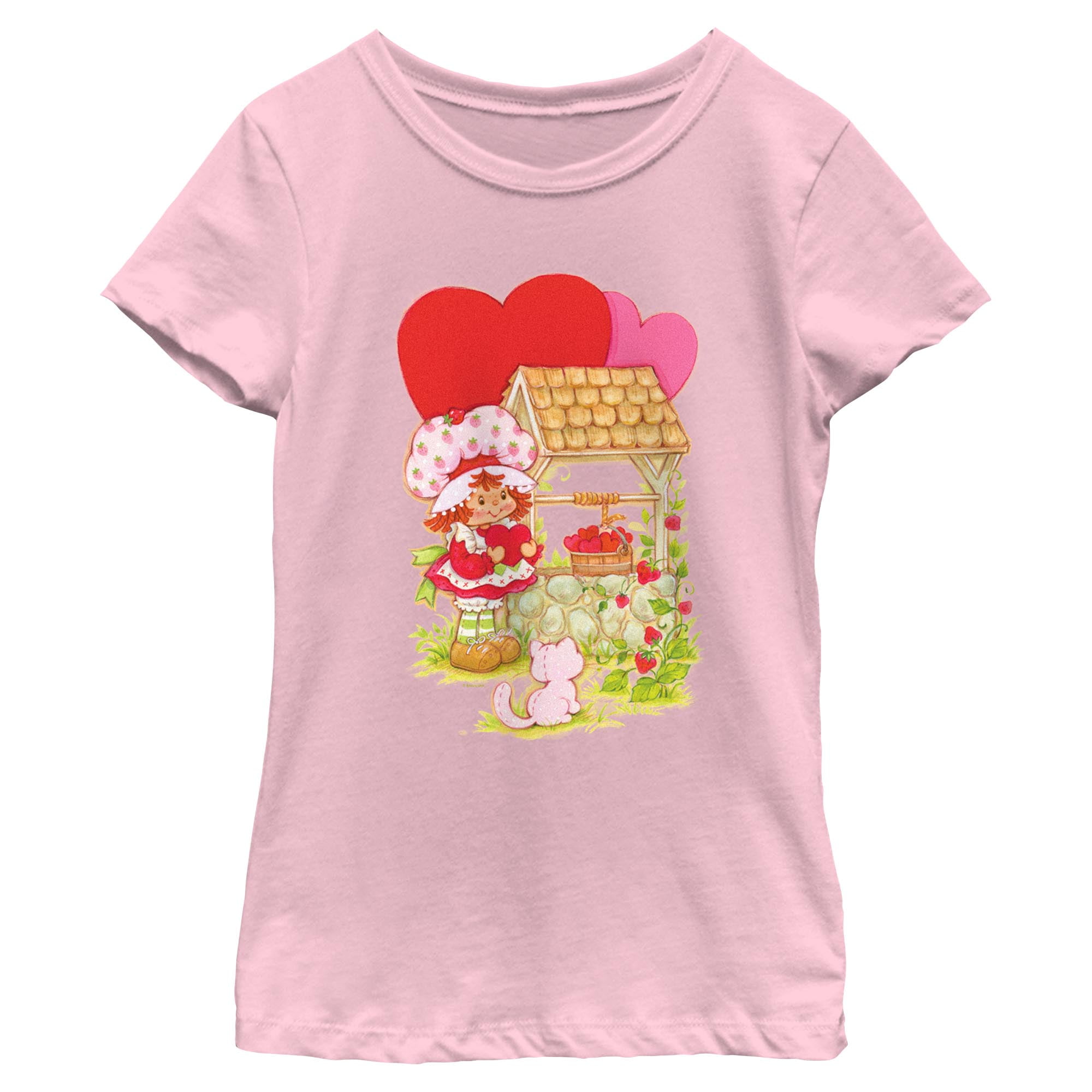 Girl's Strawberry Shortcake Well Hearts Custard Graphic T-Shirt ...