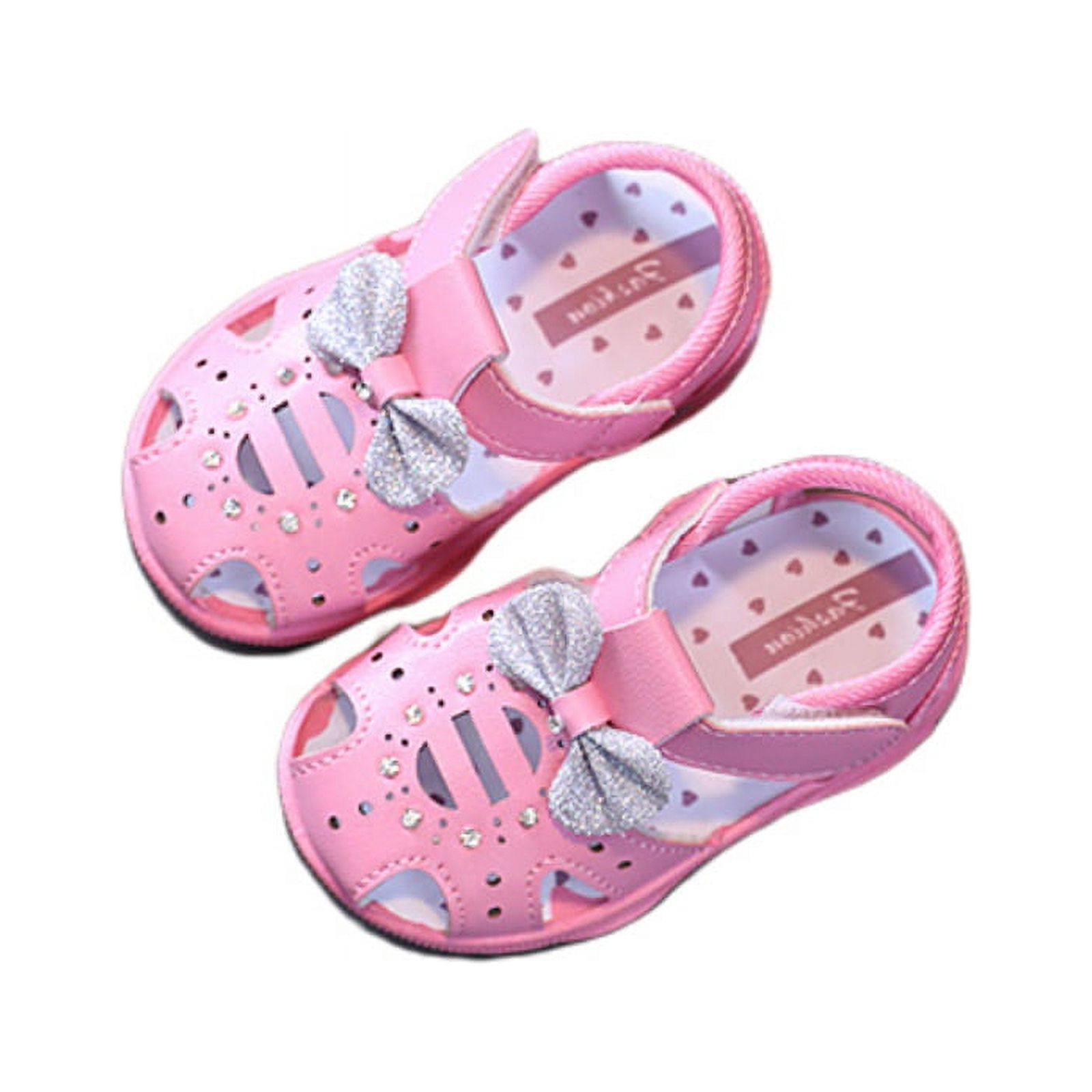 Girl's Summer Soft Closed-Toe Princess Flower Outdoor Casual Sandals - Walmart.com