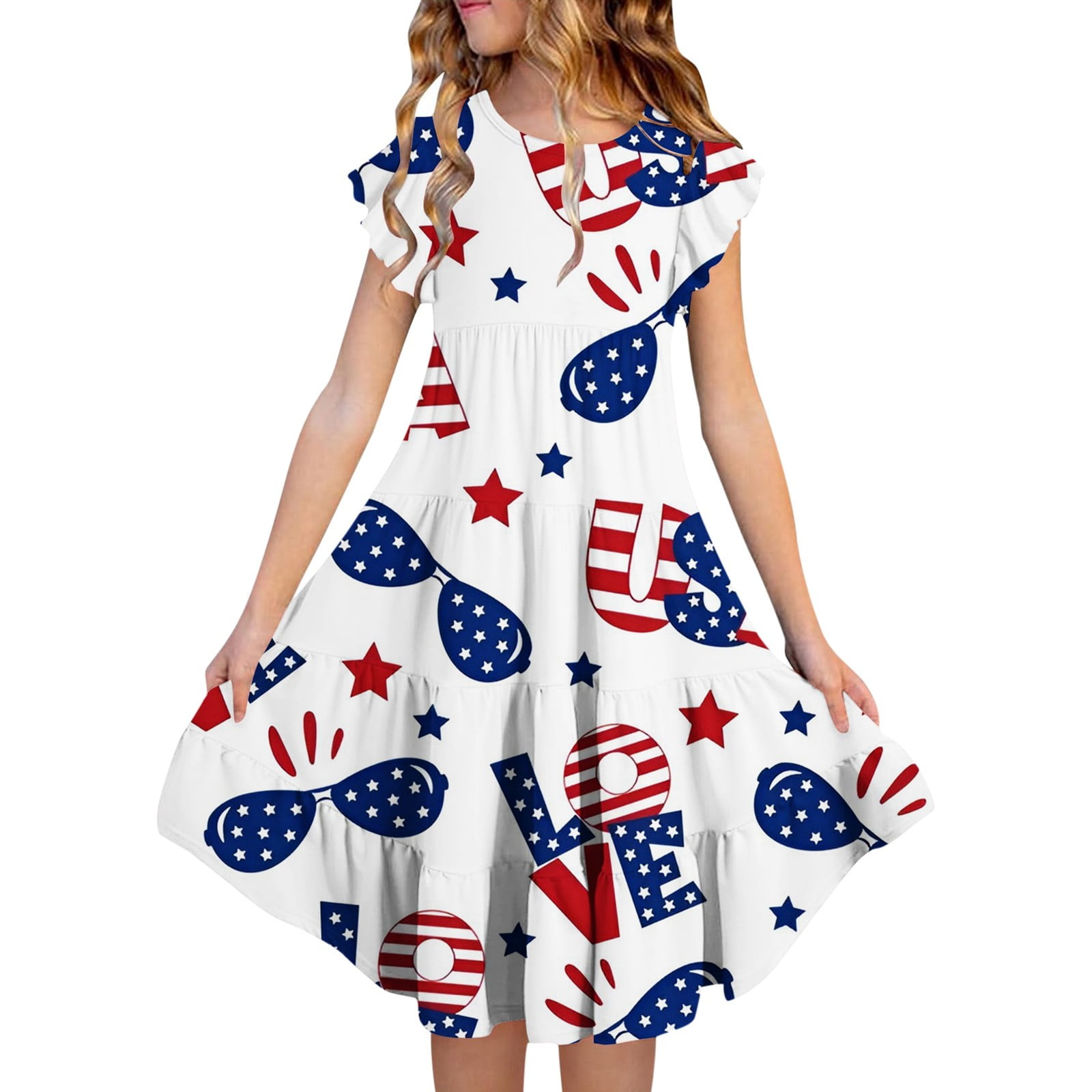 Girl's Sundress,Casual Summer Dress for Girl Age 4-10 Years Old,Short ...