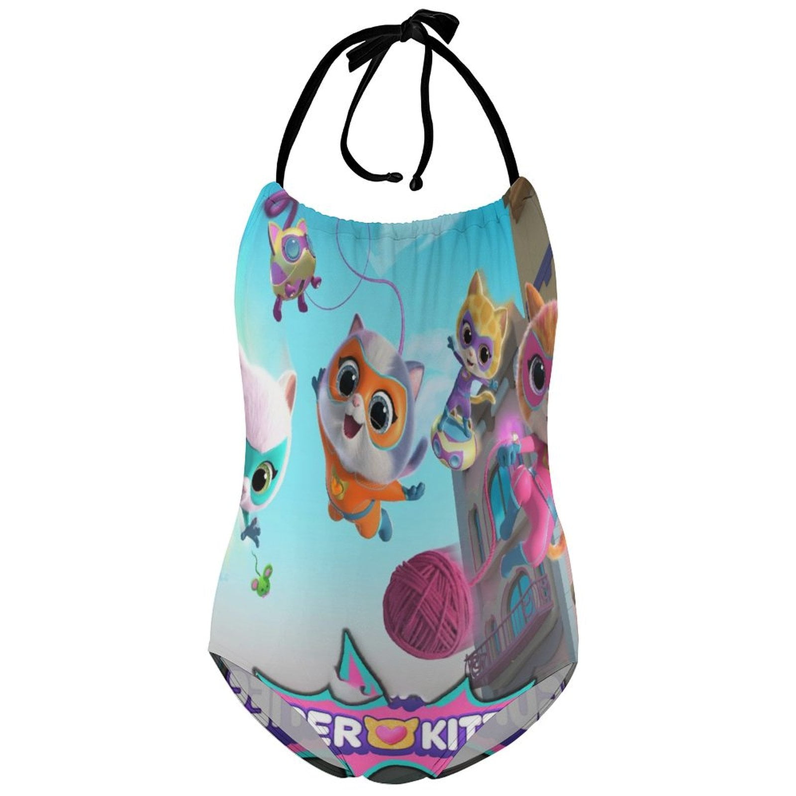 Girl's Super Kitties (2) One Piece Swimsuit Halter Bathing Suit for Holiday Pool Beach - Walmart.com