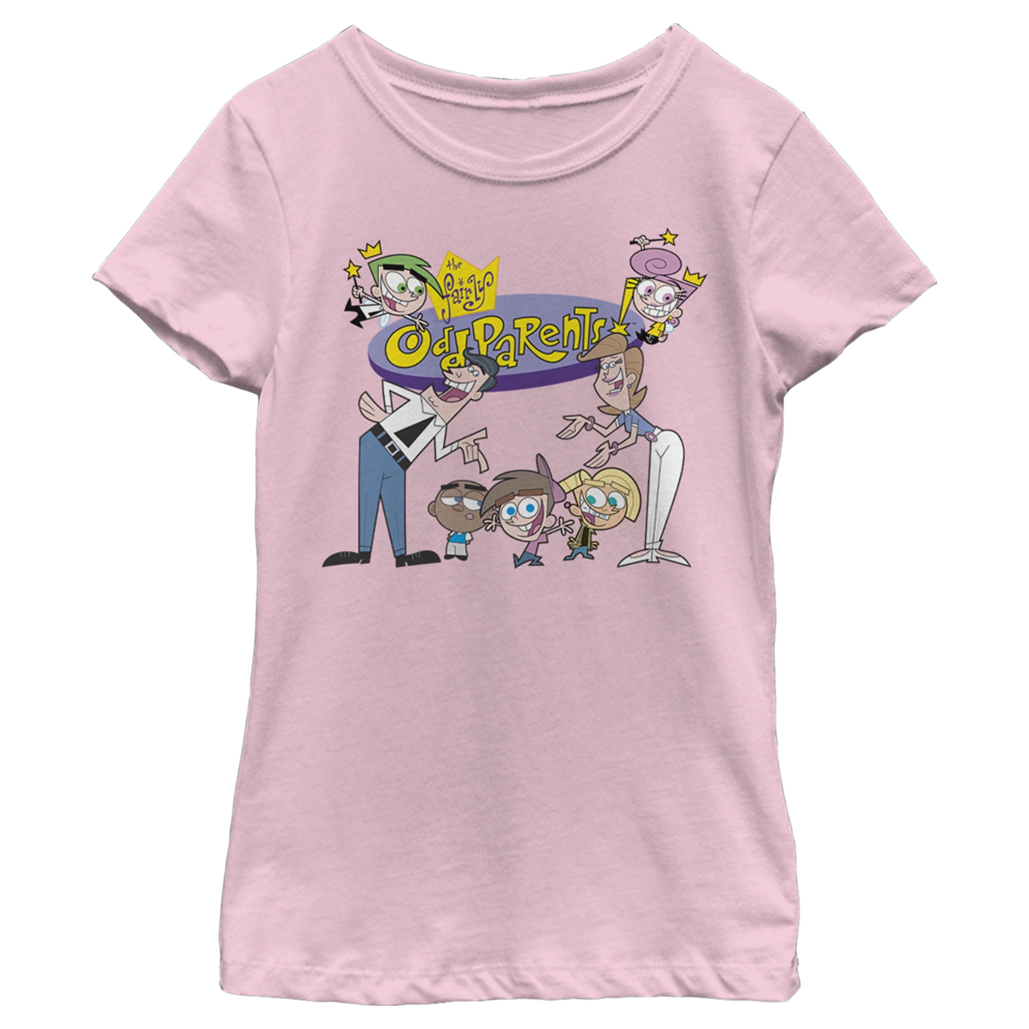 Girl's The Fairly OddParents Character Group Shot Logo Graphic Tee ...