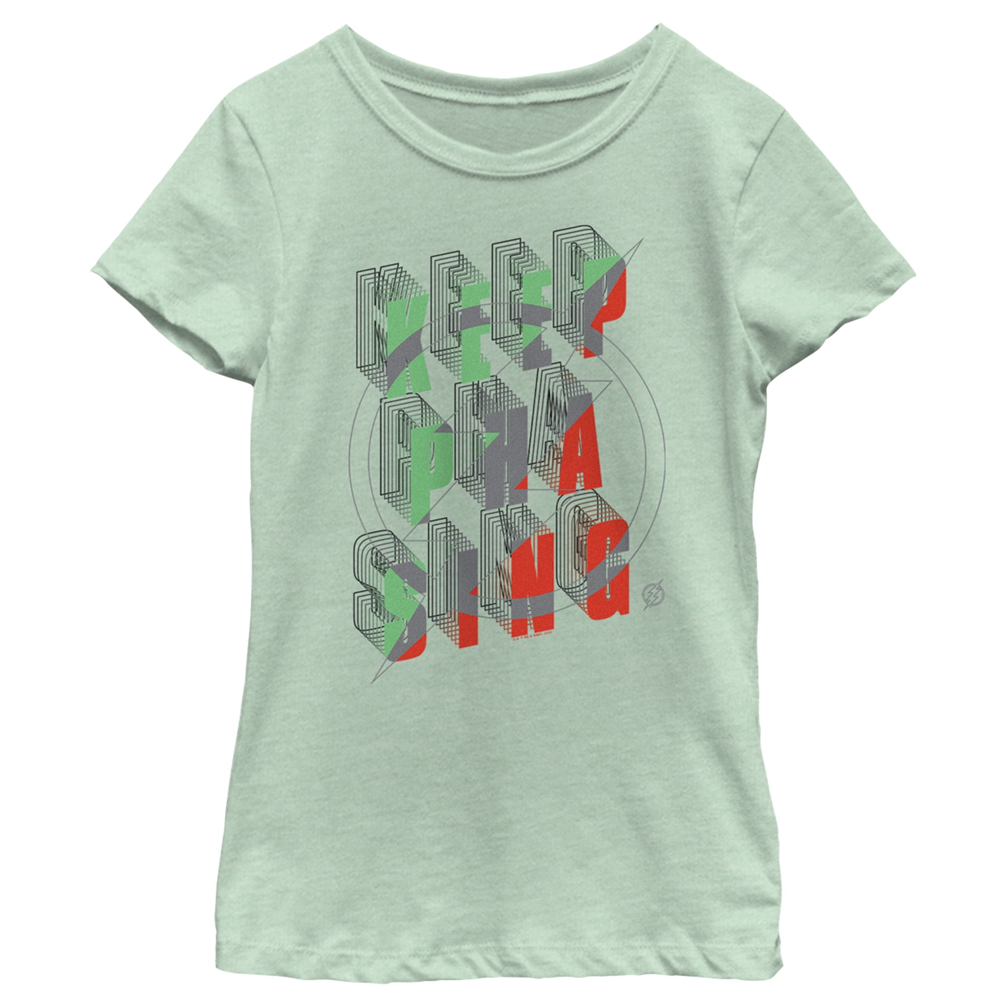 Girl's The Flash 3D Keep Phasing Graphic Tee Mint Medium - Walmart.com