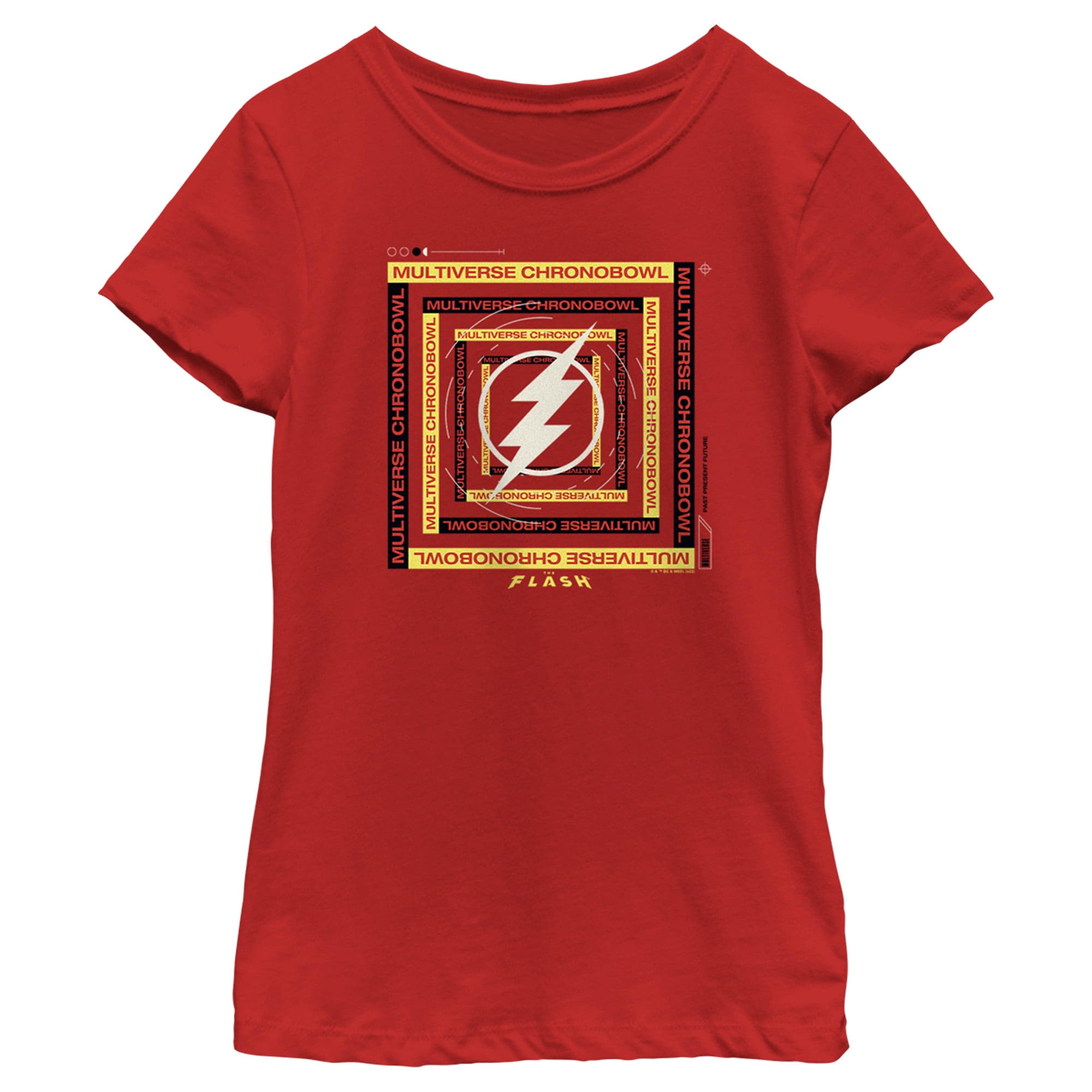 Girl's The Flash Multiverse Chronobowl Graphic Tee Red Large - Walmart.com