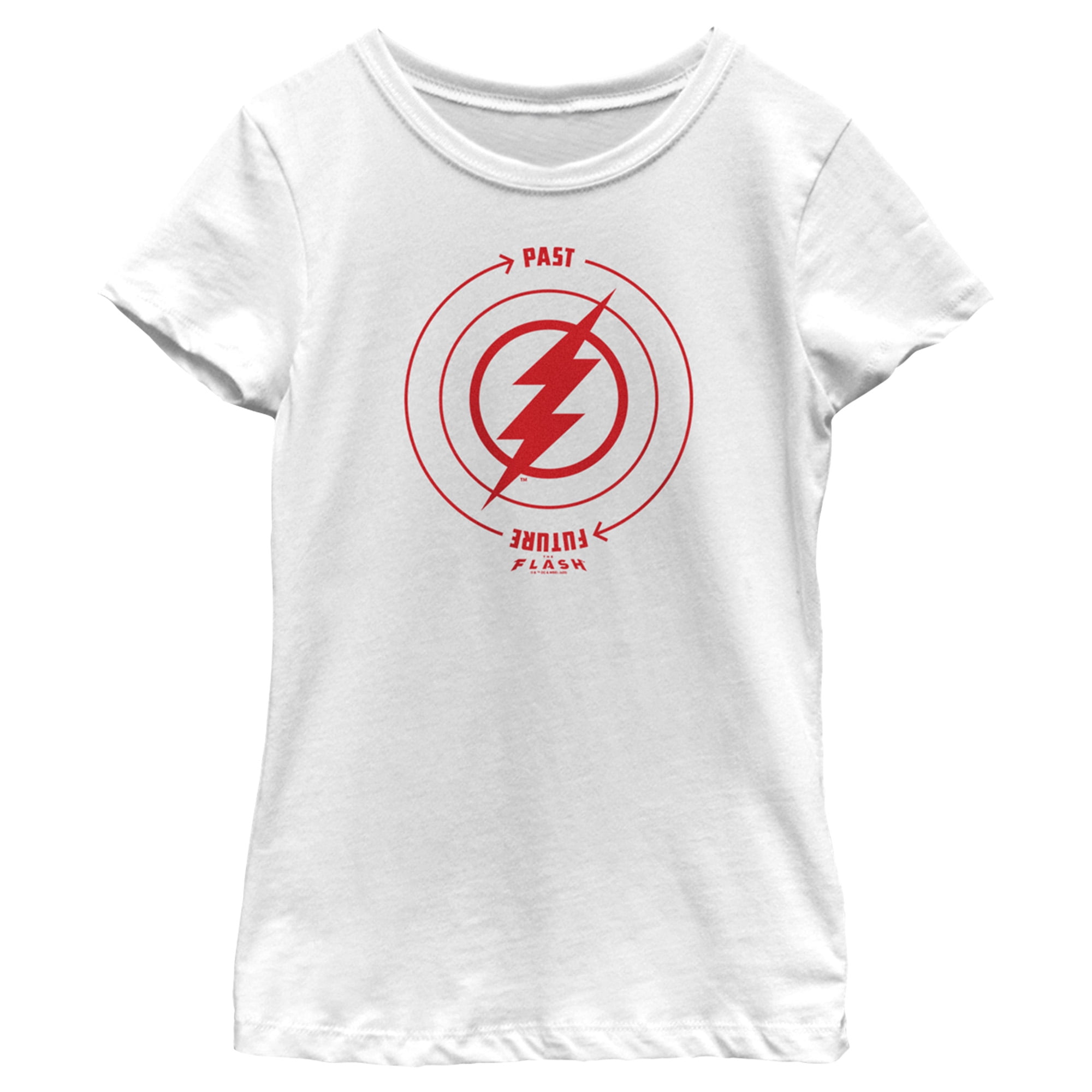 Girl's The Flash Time Travel Lightning Bolt Graphic Tee White X Small ...