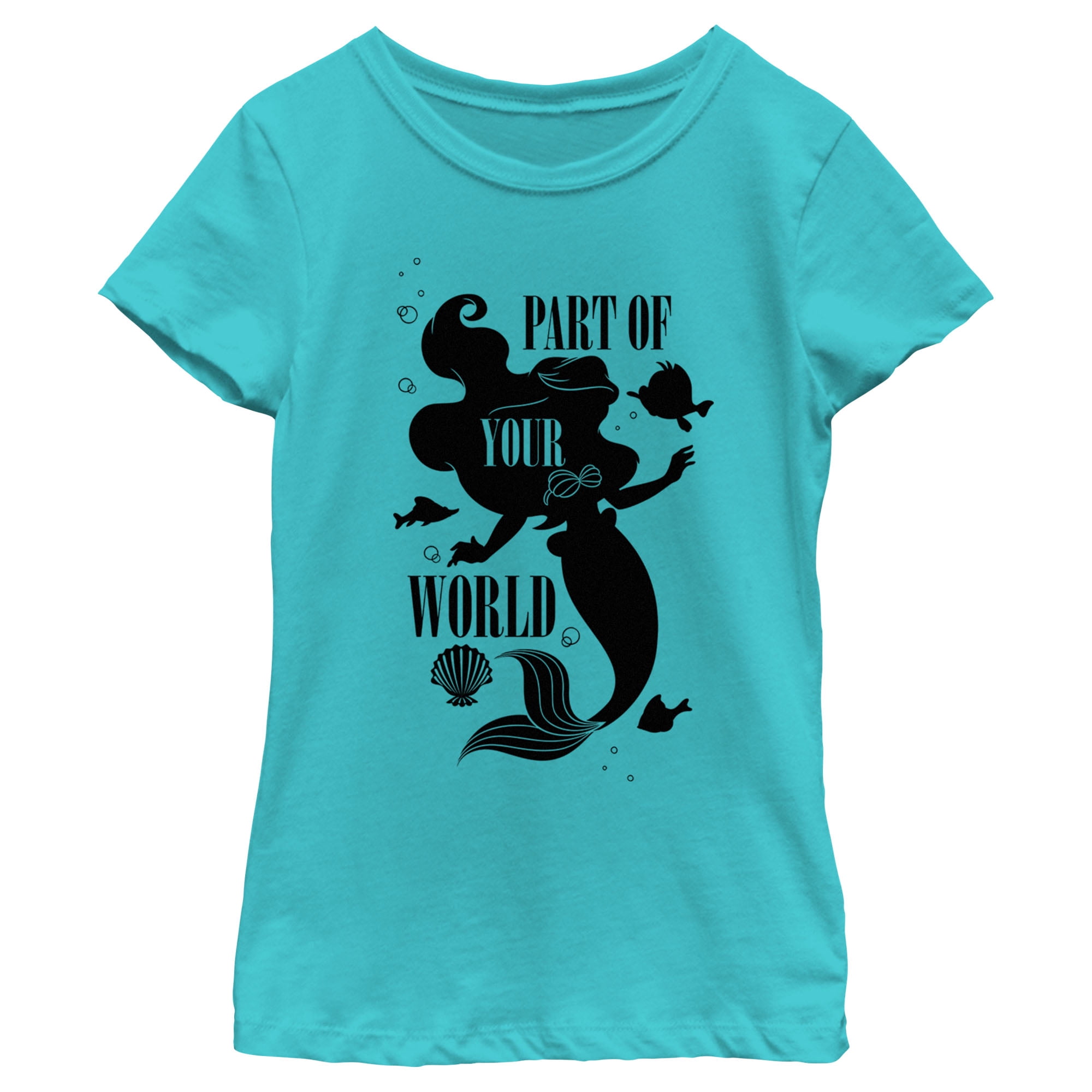 Girl's The Little Mermaid Ariel and Flounder Part of Your World Graphic ...