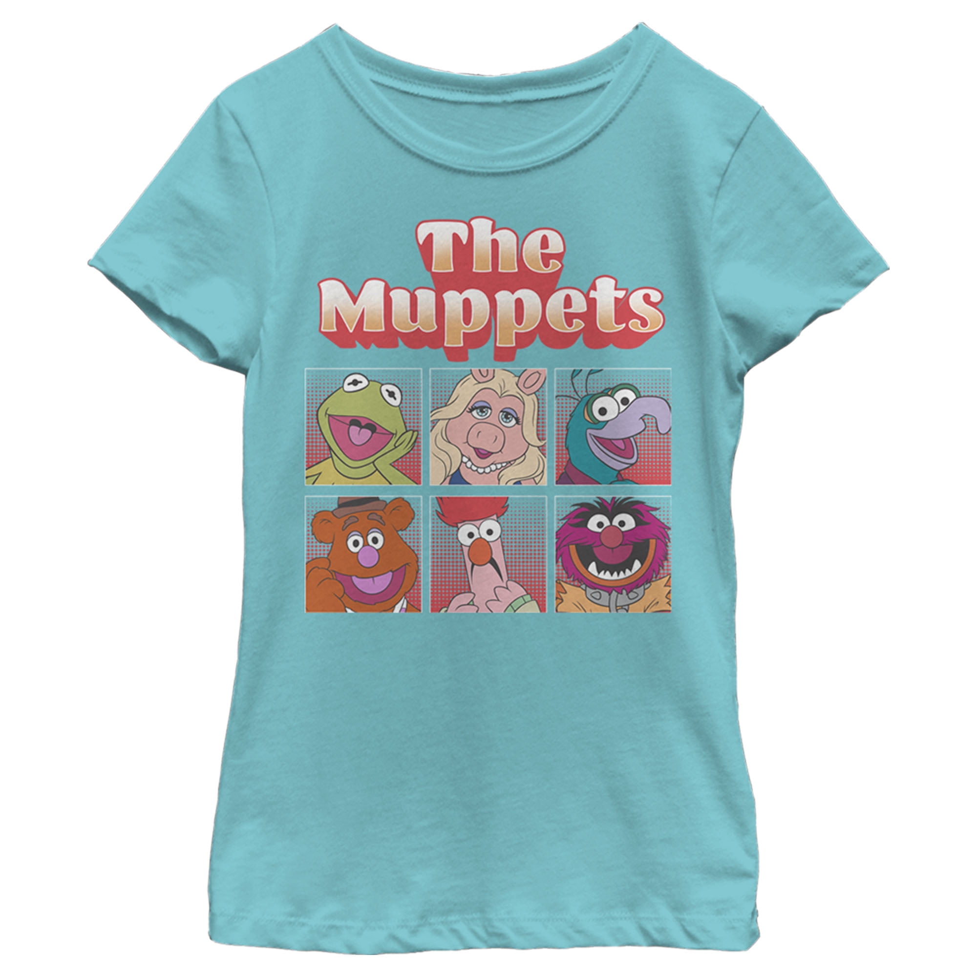 Girl's The Muppets Boxed Characters Graphic Tee Tahiti Blue Small ...