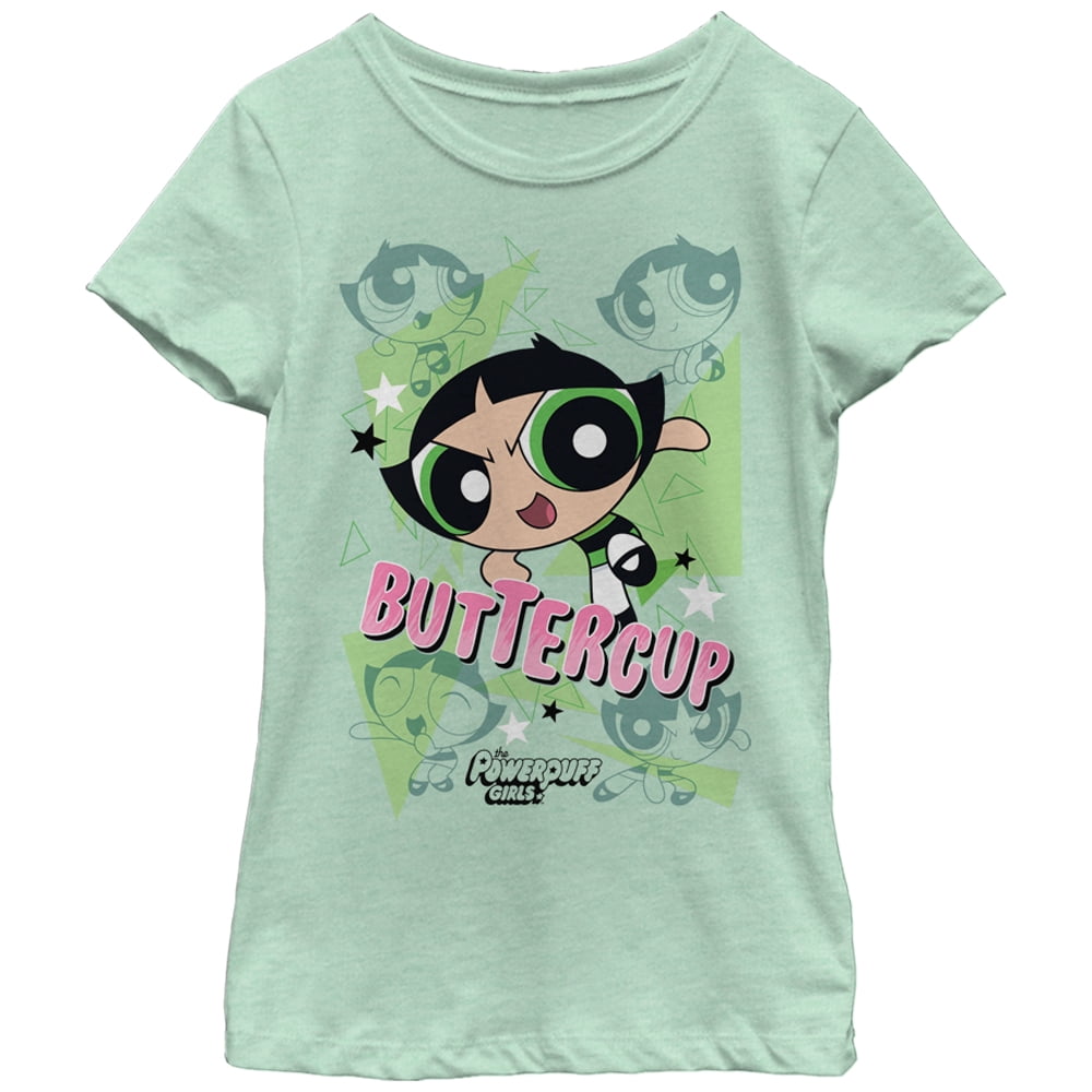 Powerpuff Girls Merchandise: Buttercup Graphic Tee, Mint, Medium Size ...