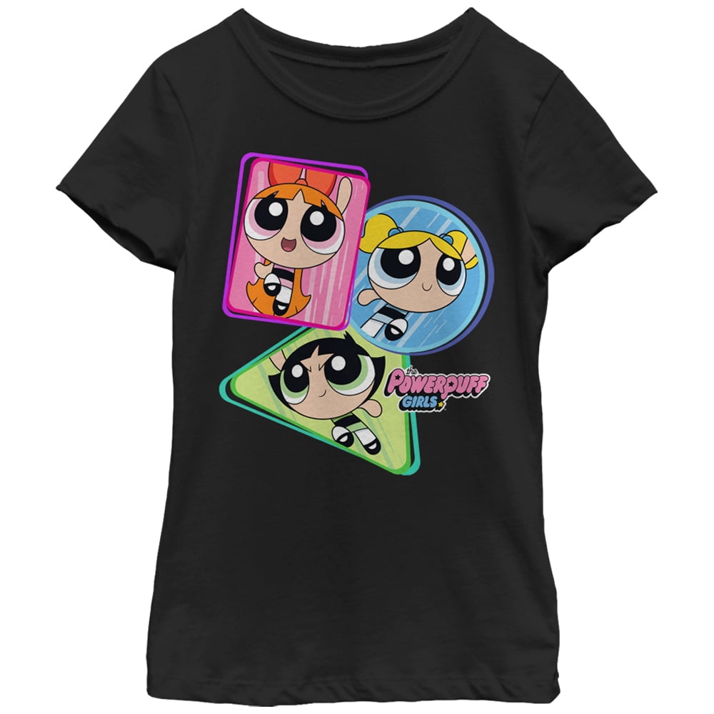 Girl's The Powerpuff Girls Superhero Shapes Graphic T-Shirt - Walmart.com