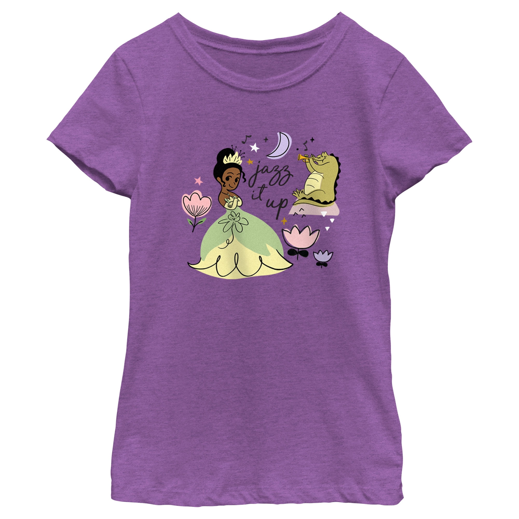 Girl's The Princess and the Frog Tiana Jazz It Up Graphic Tee Purple ...