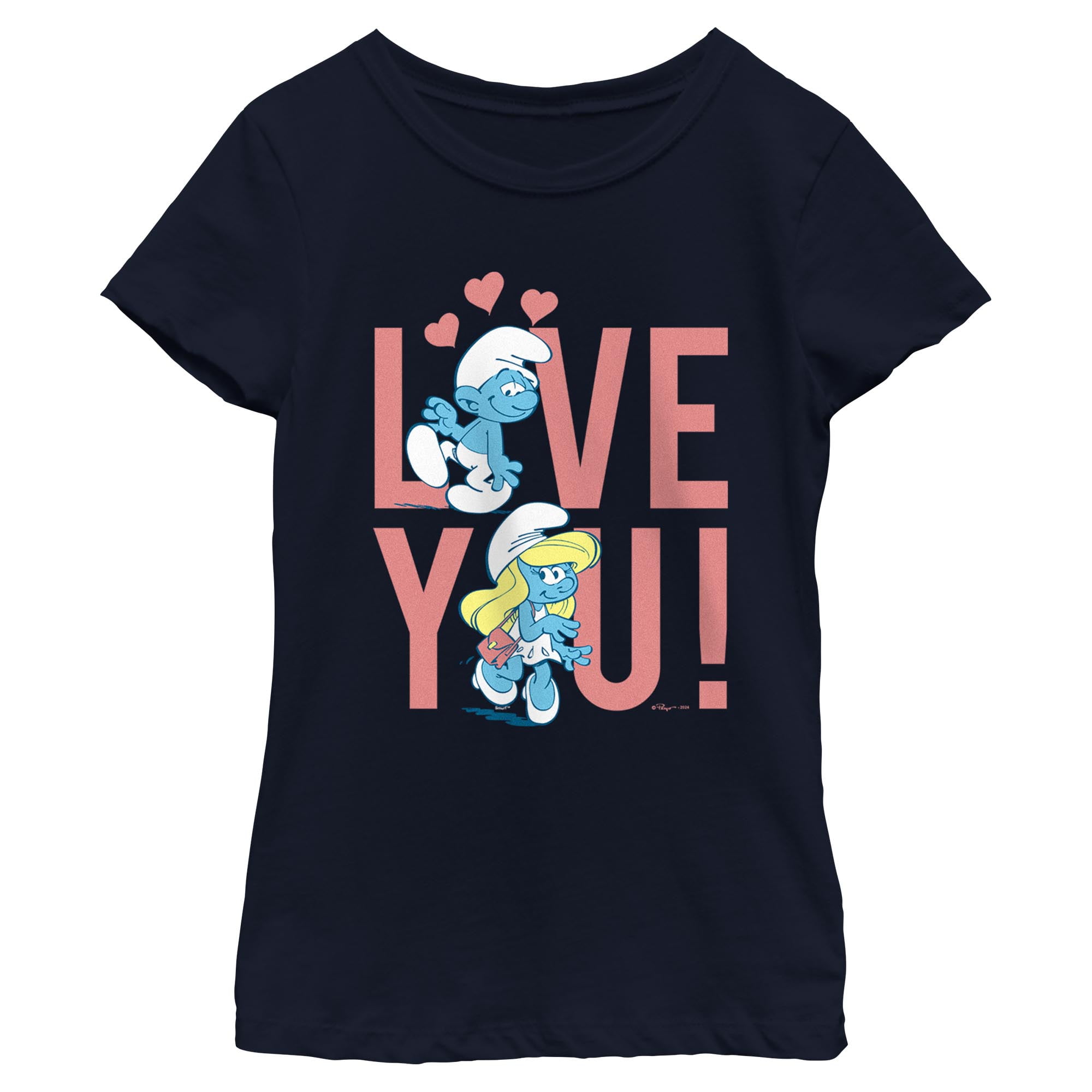 Girl's The Smurfs Smurfette Love You Graphic T-Shirt - Walmart.com