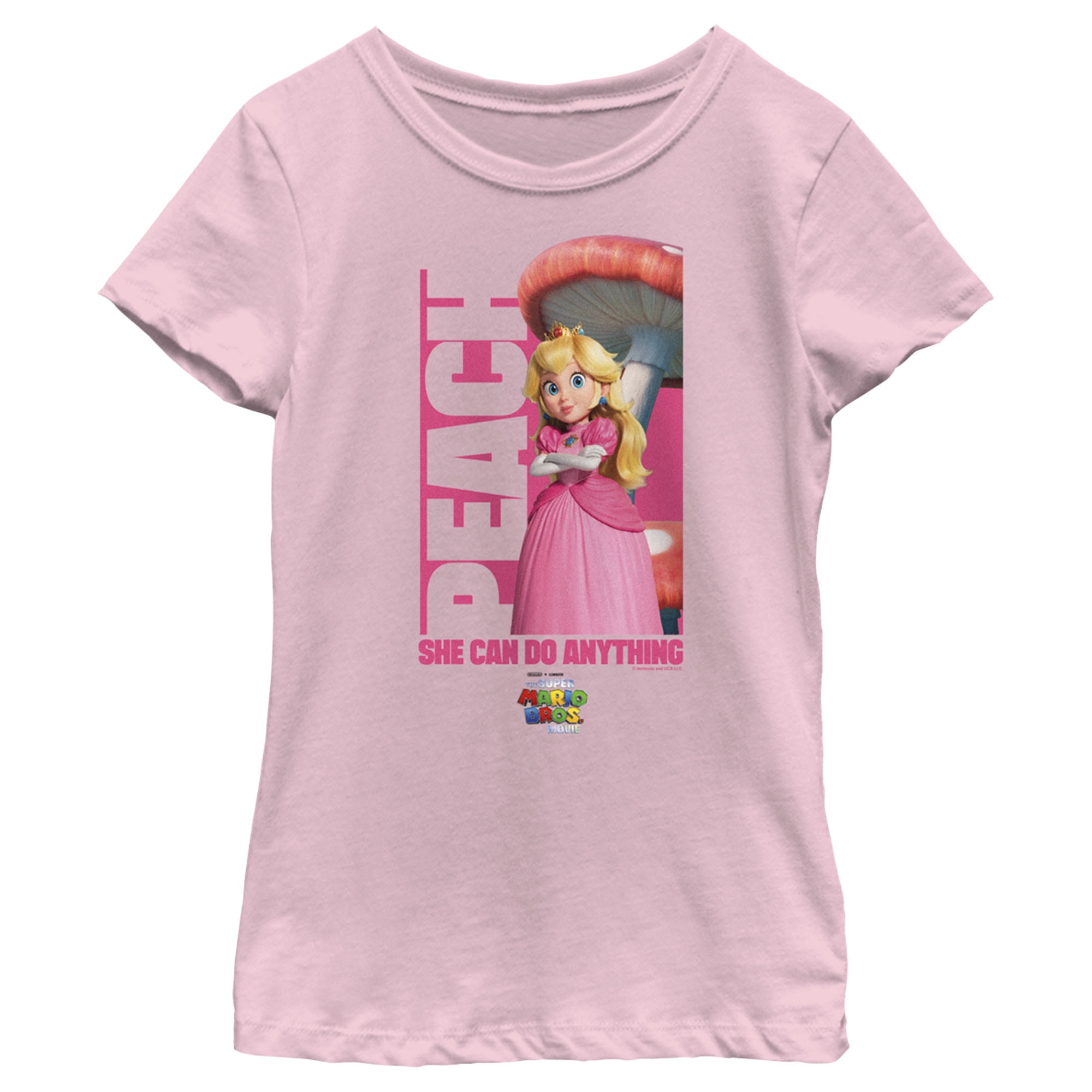 Super Mario Bros. Movie Girls' Princess Peach Graphic Tee Shirt Top ...