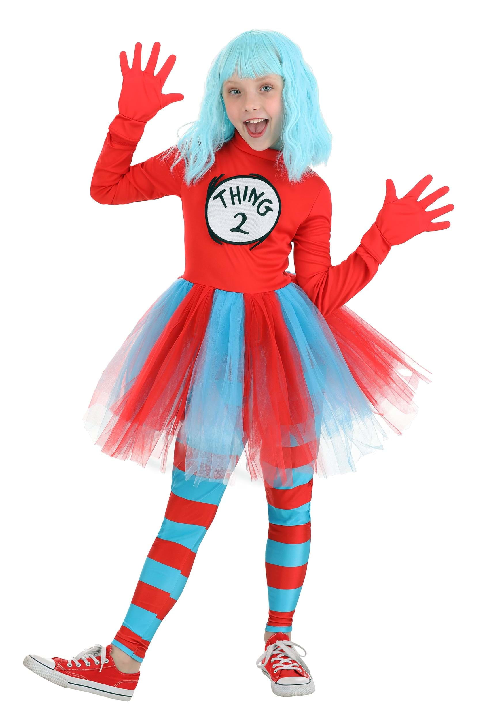 Girl's Thing 1 and Thing 2 Costume Dress - Walmart.com