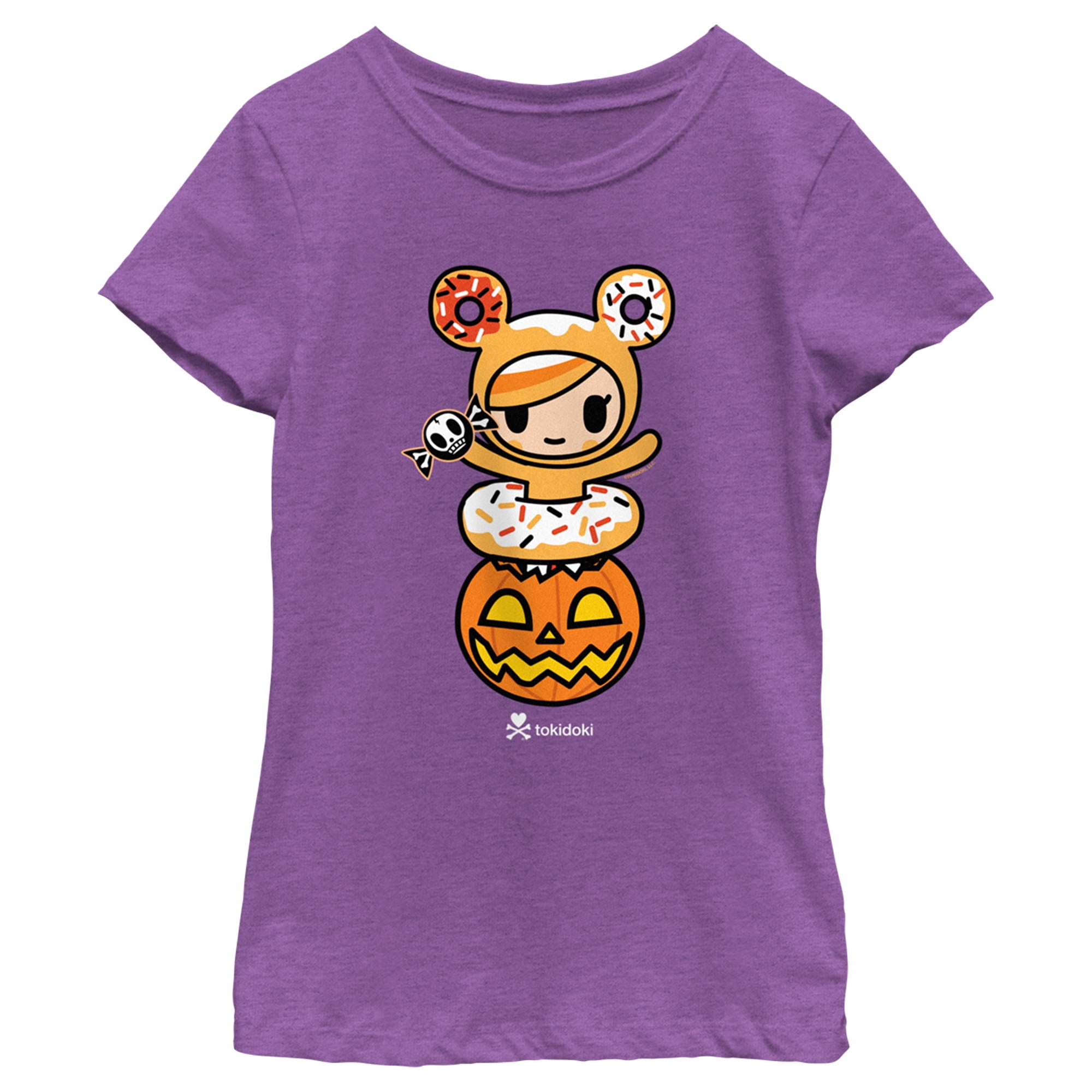 Girl's Tokidoki Halloween Donutella Graphic Tee Purple Berry Medium - Walmart.com