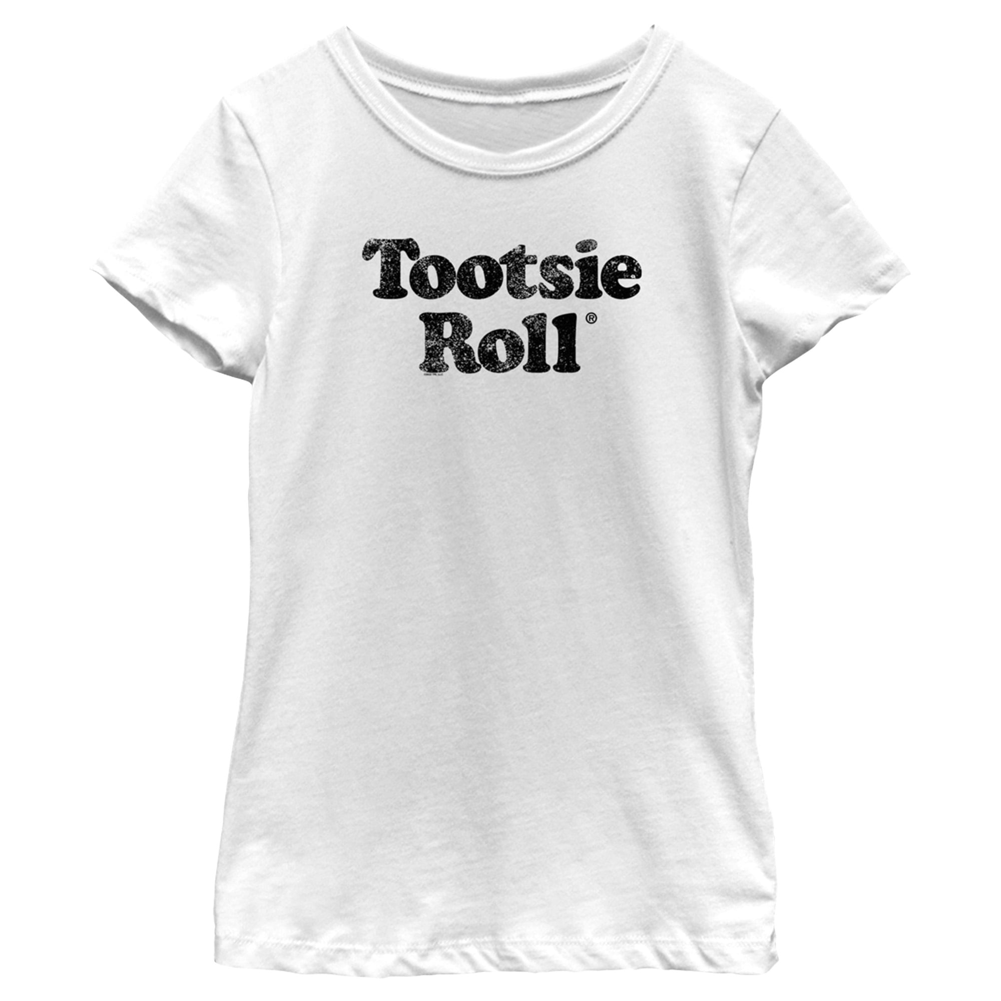 Girl's Tootsie Roll Vintage Text Logo Graphic Tee White Medium ...