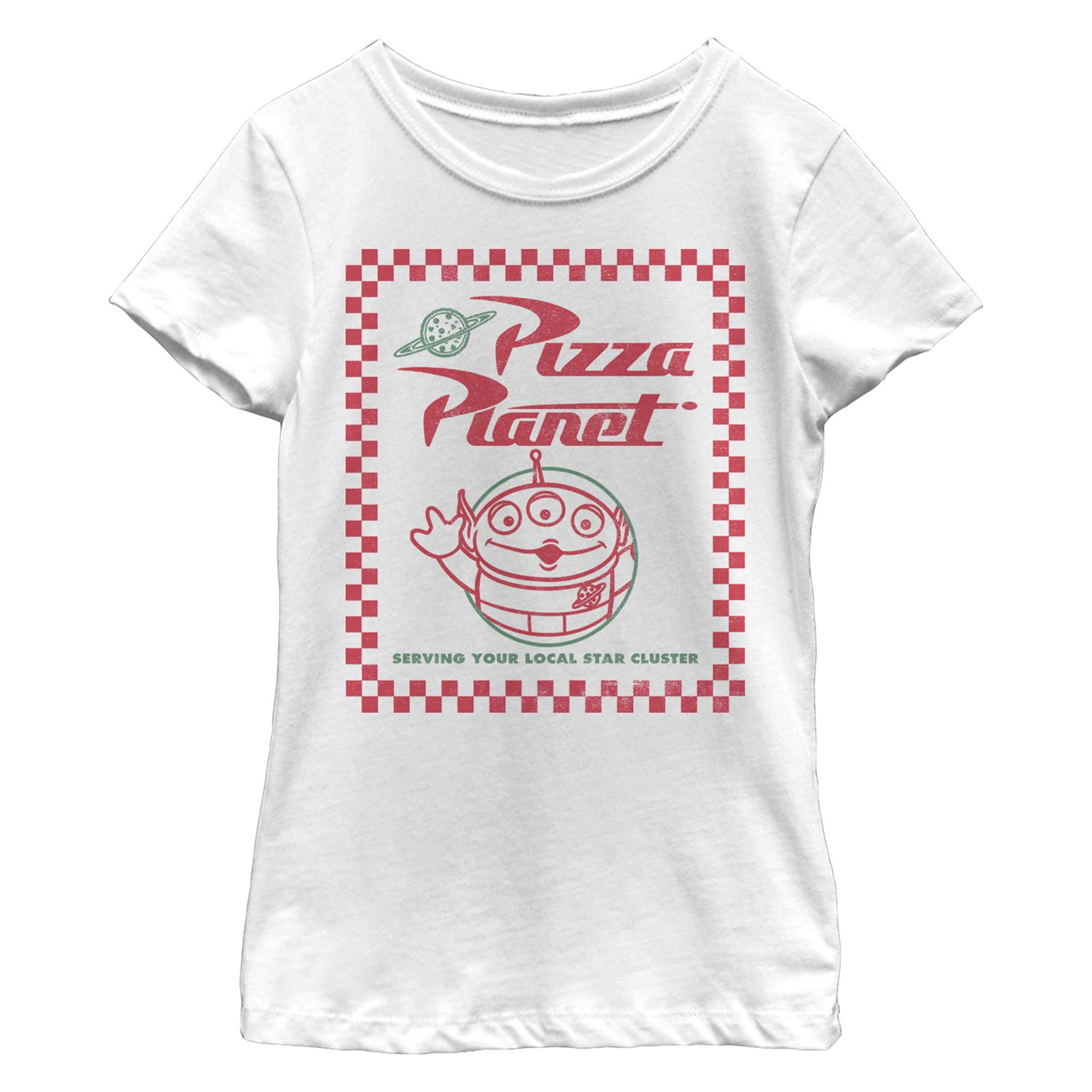 Girl's Toy Story Little Green Men Pizza Planet Graphic T-Shirt ...
