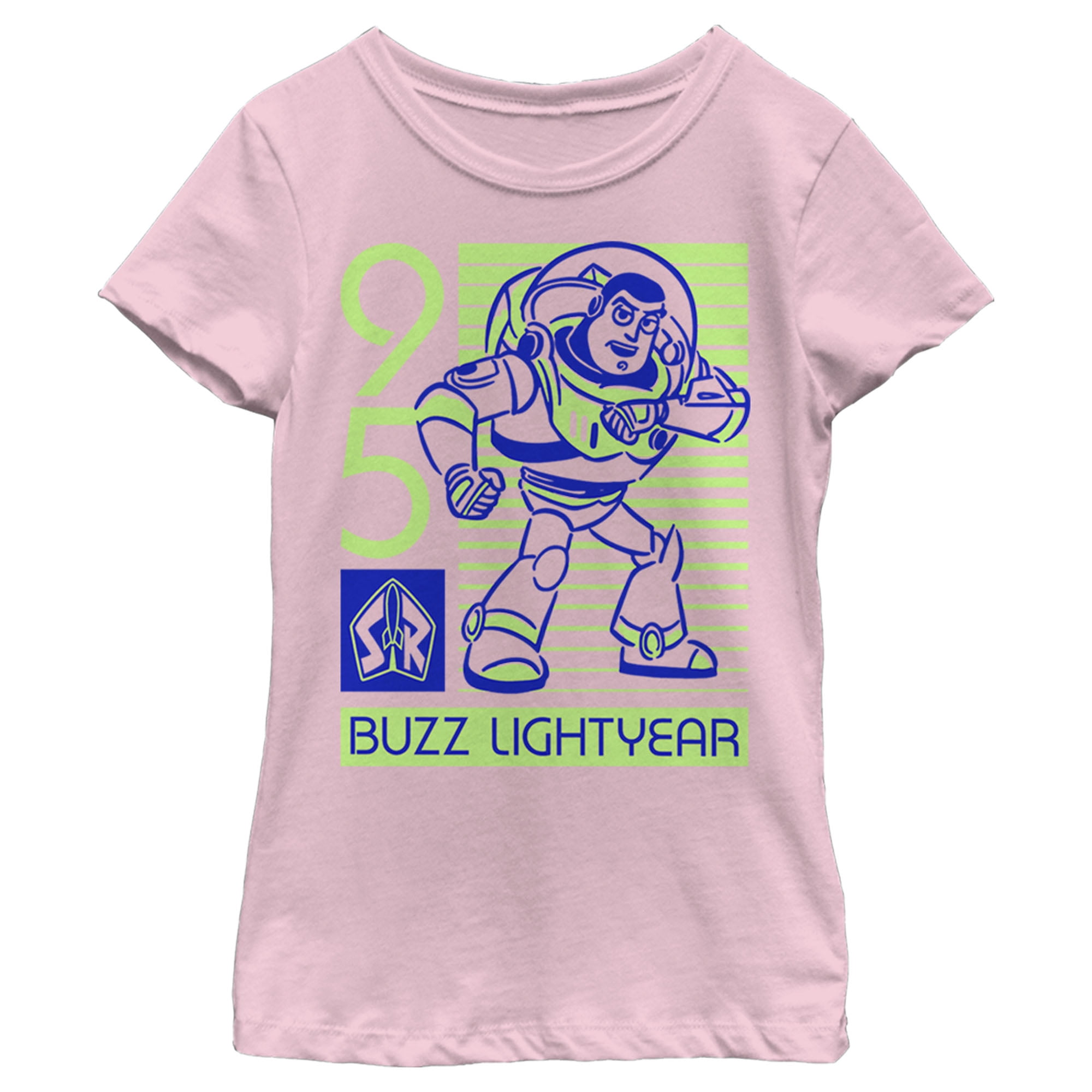 Girl's Toy Story Neon Buzz Graphic Tee Light Pink Large - Walmart.com