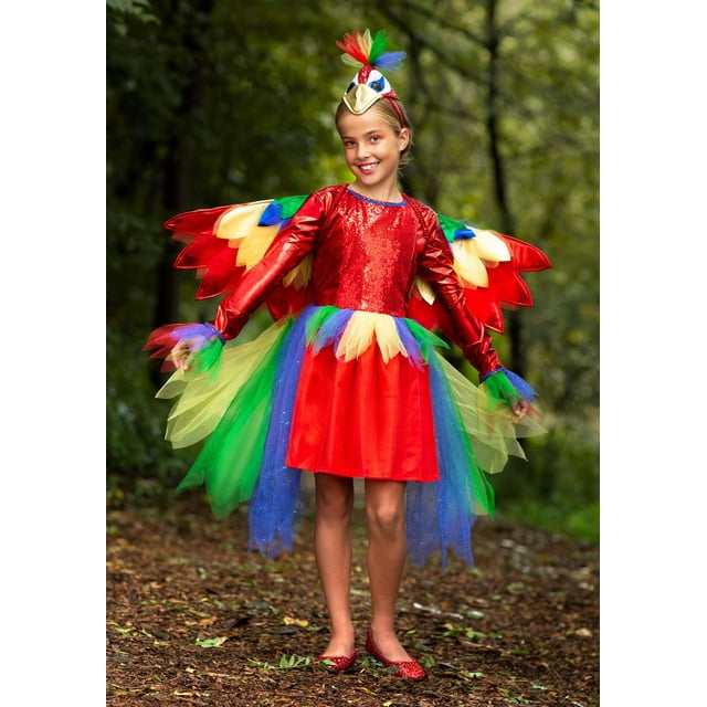 Girl's Tropical Parrot Dress Costume - Walmart.com