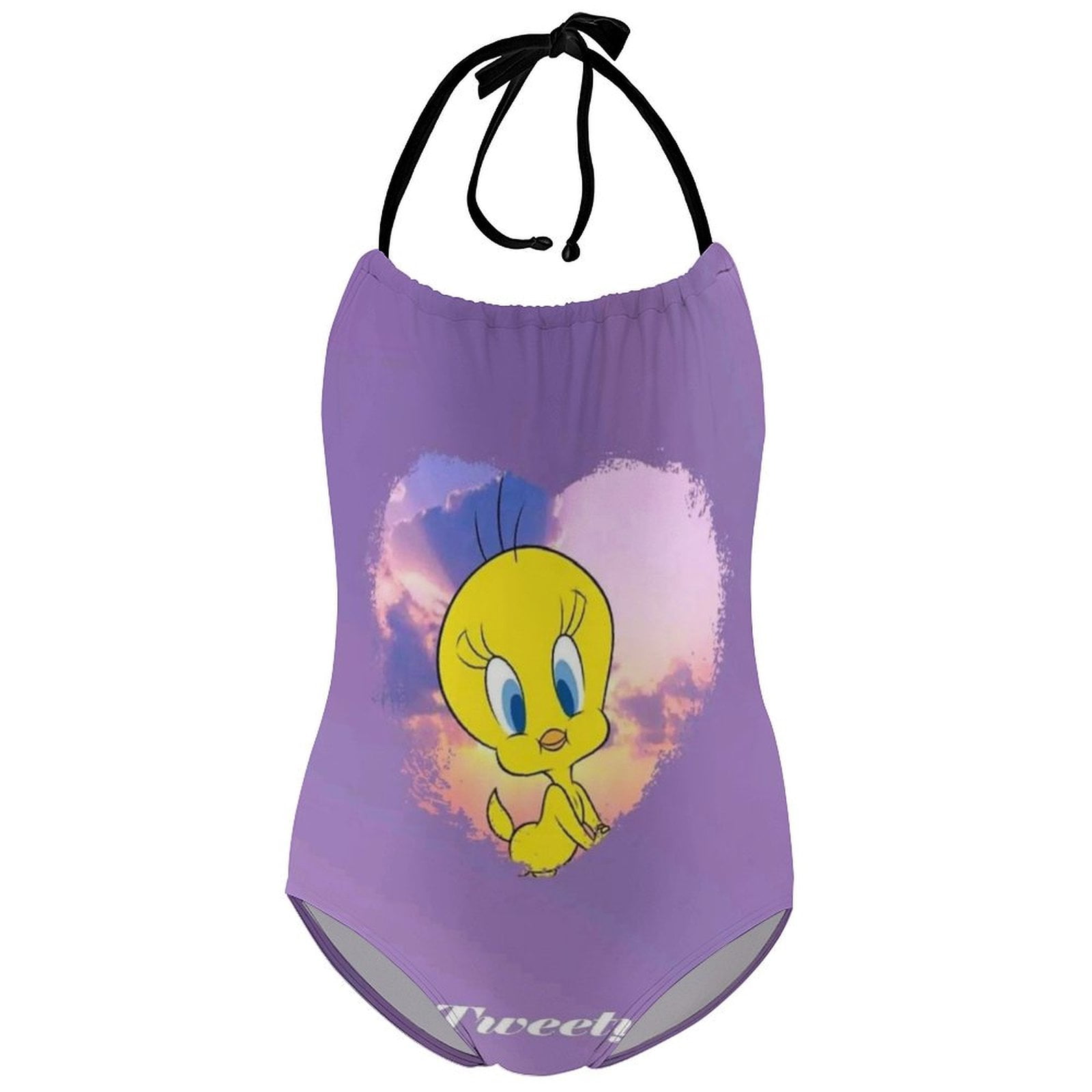 Girl's Tweety Bird One Piece Swimsuit Halter Bathing Suit for Holiday ...