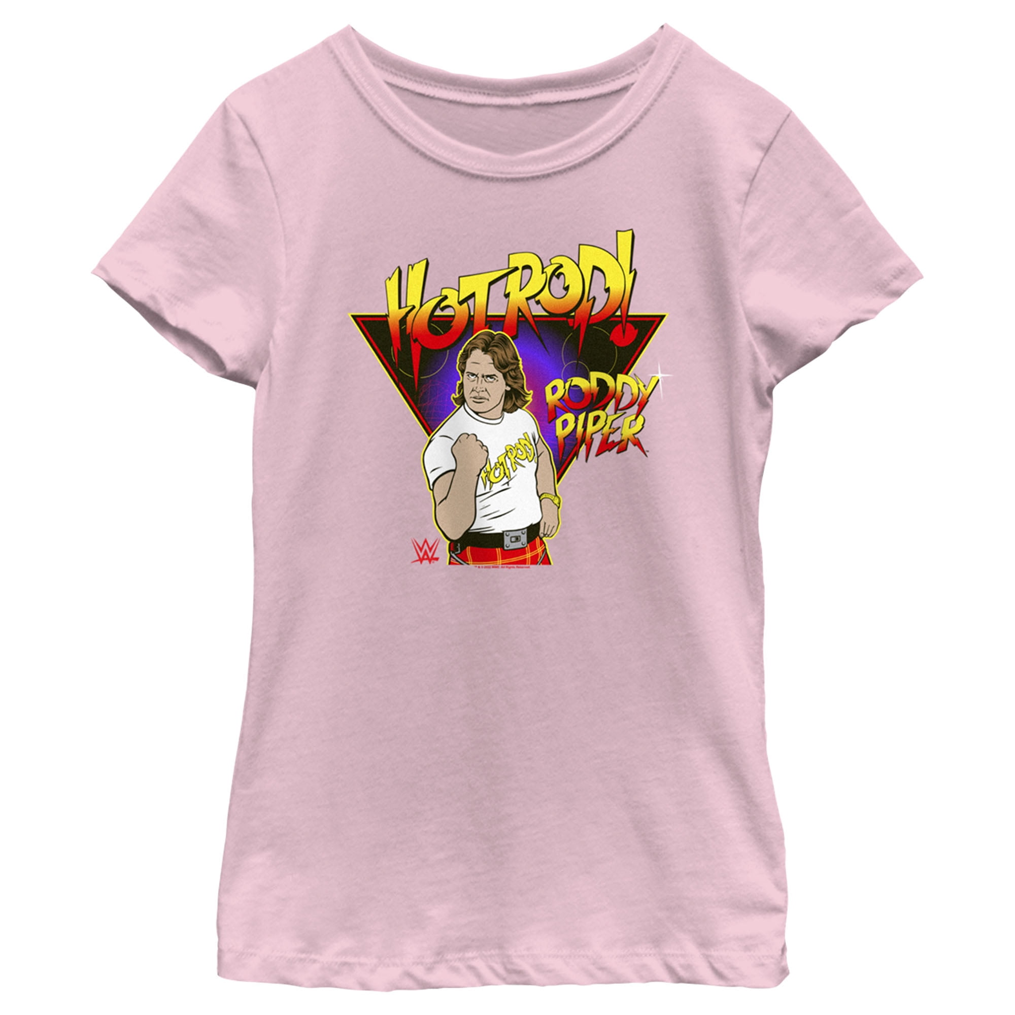 Girl's WWE Hot Rod Roddy Piper Graphic Tee Light Pink Small - Walmart.com