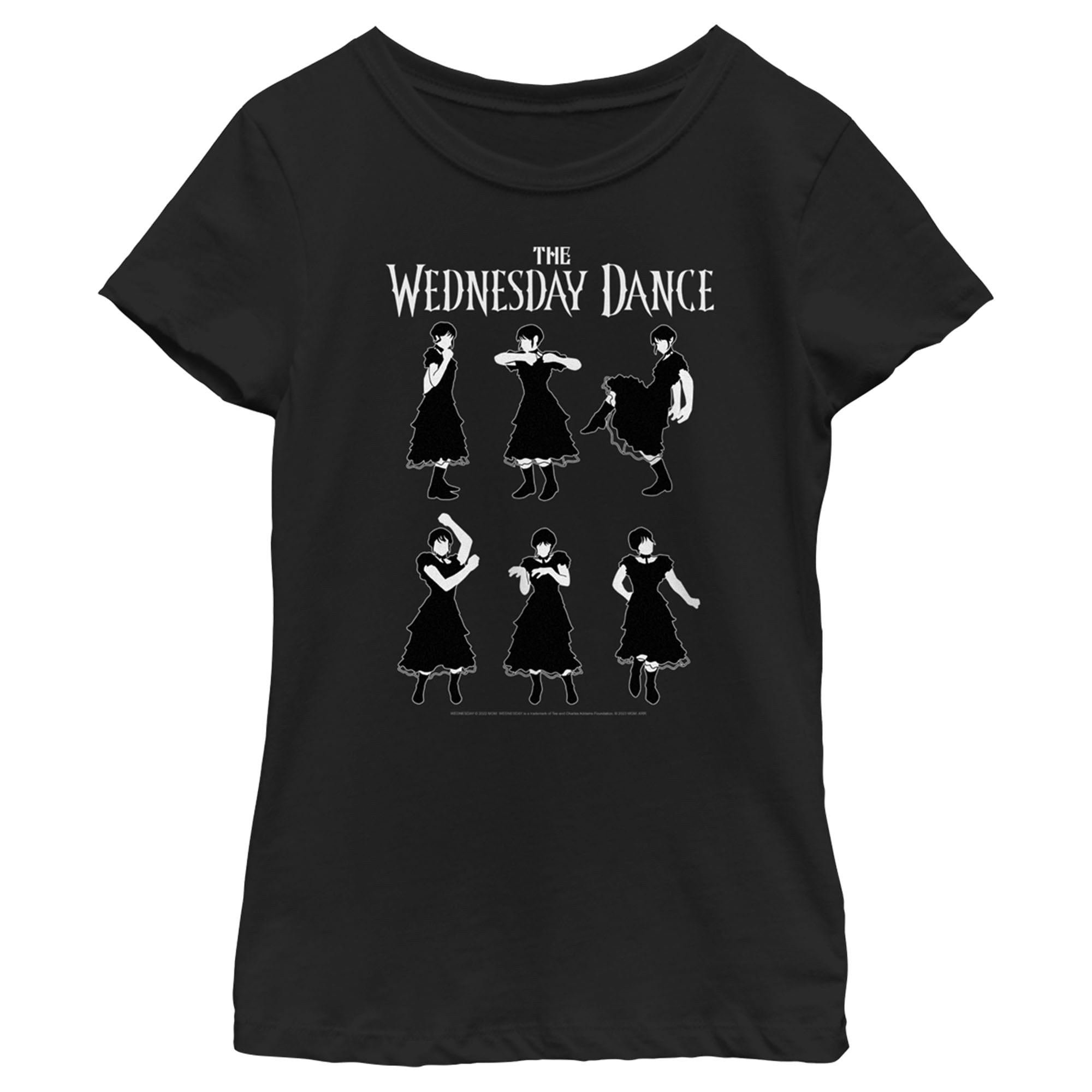 Girl's Wednesday Dance Moves Graphic Tee Black Small - Walmart.com