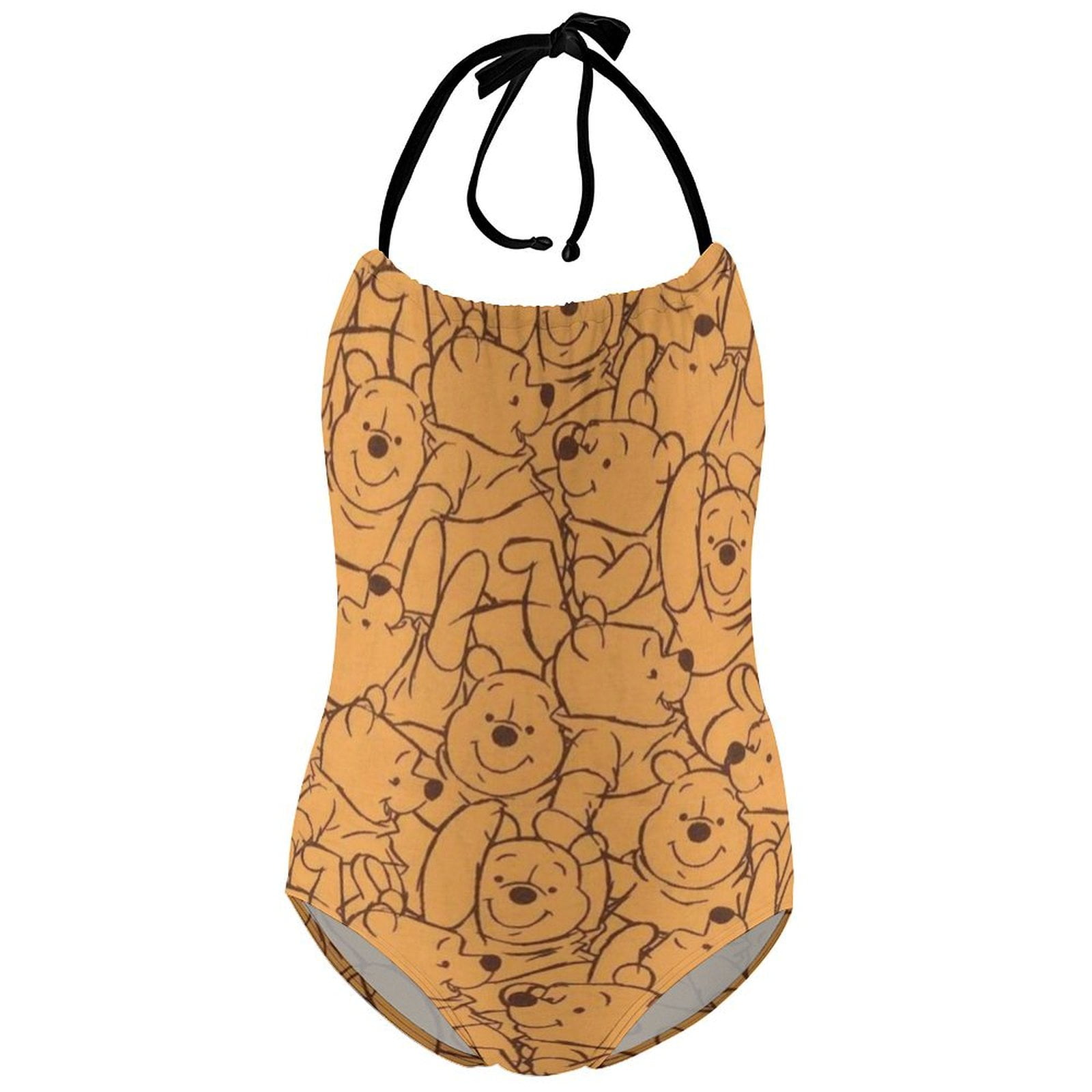Girl's Winnie The Poo One Piece Swimsuit Halter Bathing Suit for ...