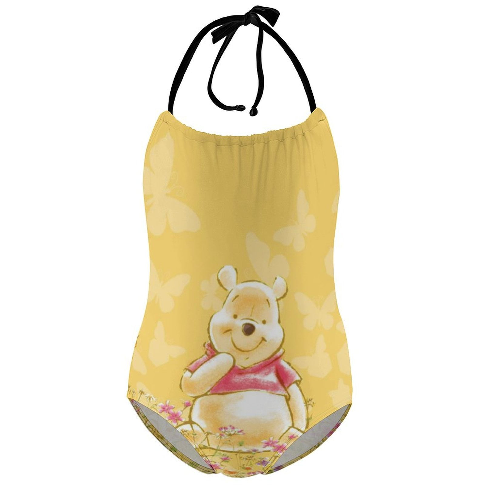 Girl's Winnie The Poo One Piece Swimsuit Halter Bathing Suit for ...