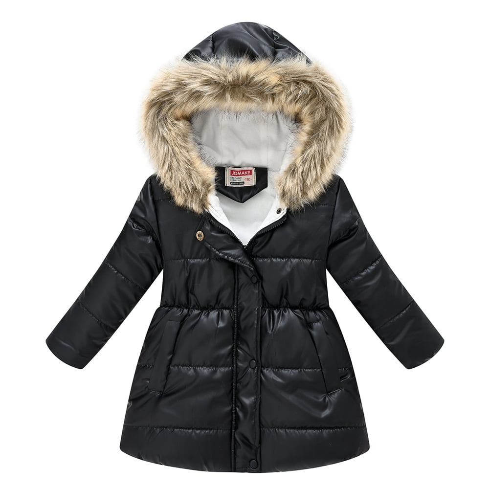 Girl's Winter Jacket Hooded Jacket Kids Toddler Long Parka Cute Flowers ...
