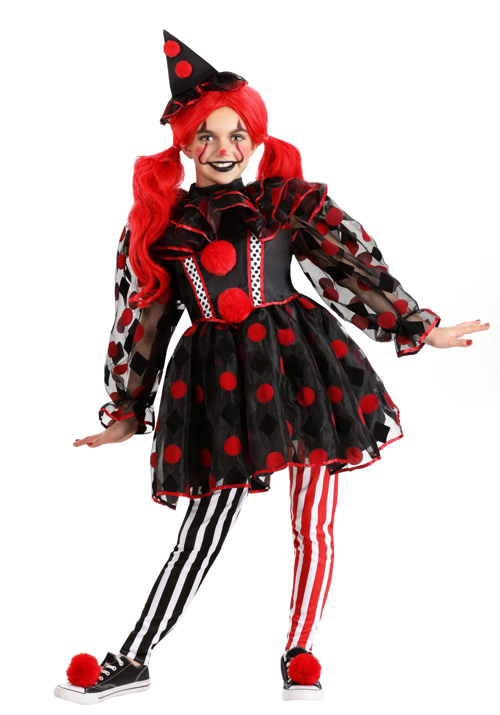 Girl's Wonderland Red Clown Costume - Walmart.com