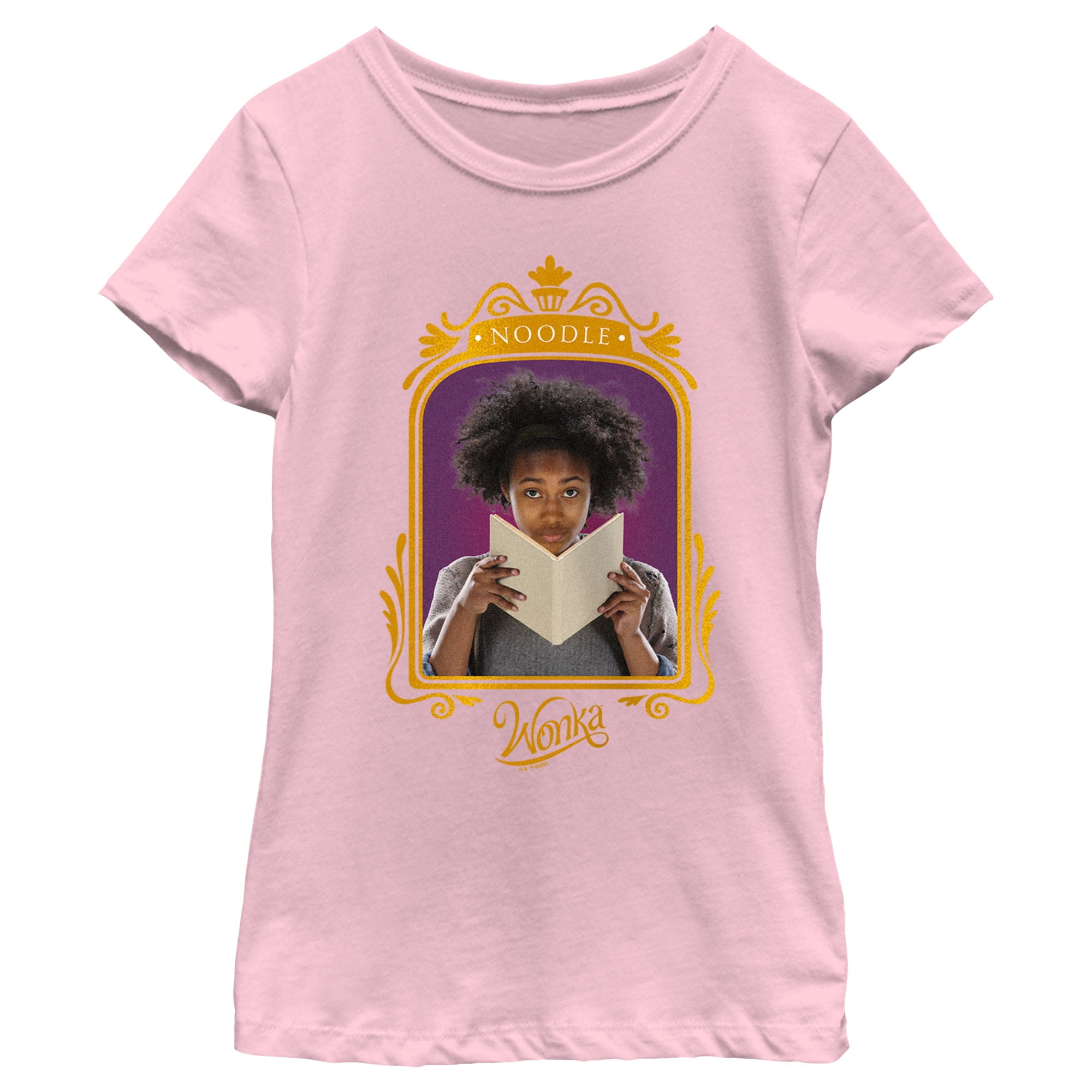 Girl's Wonka Noodle Portrait Graphic Tee Light Pink X Large - Walmart.com