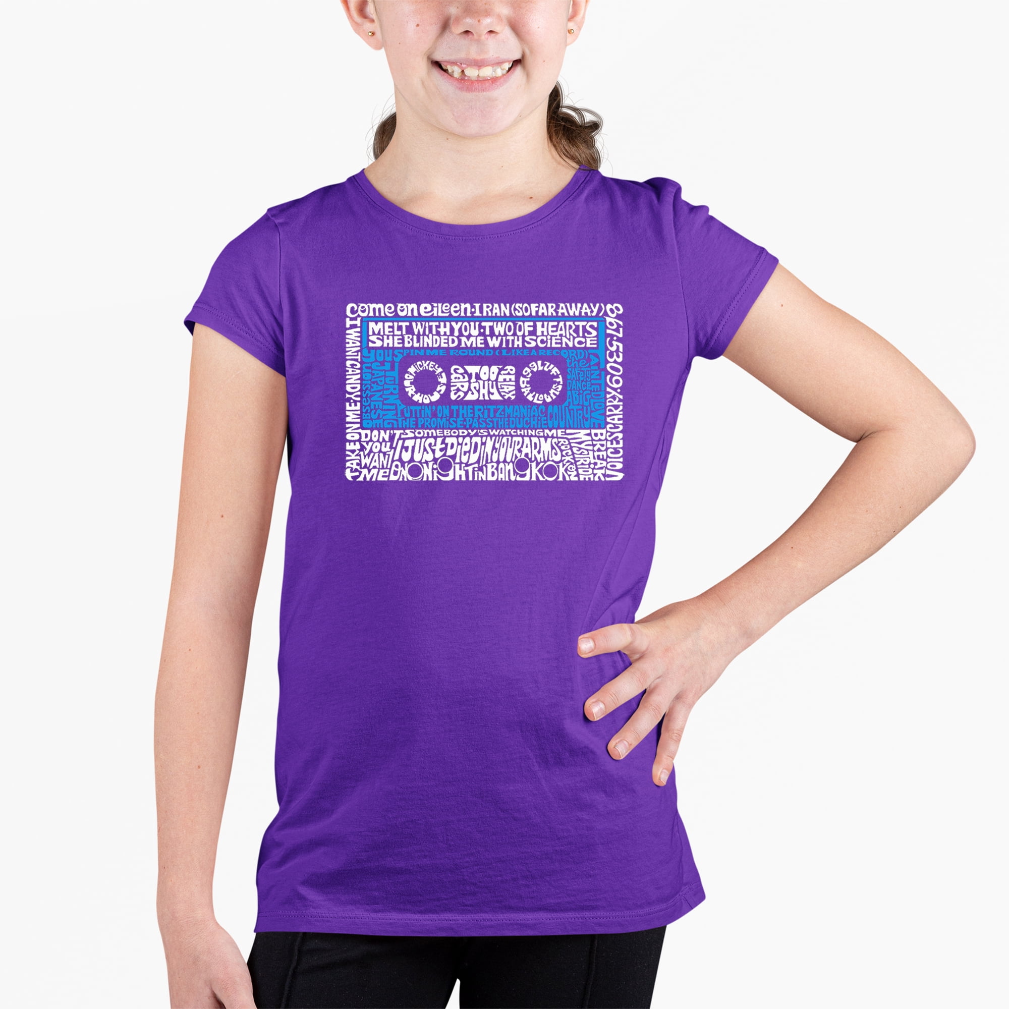 Girl's Word Art T-shirt - 80s One Hit Wonders - Walmart.com