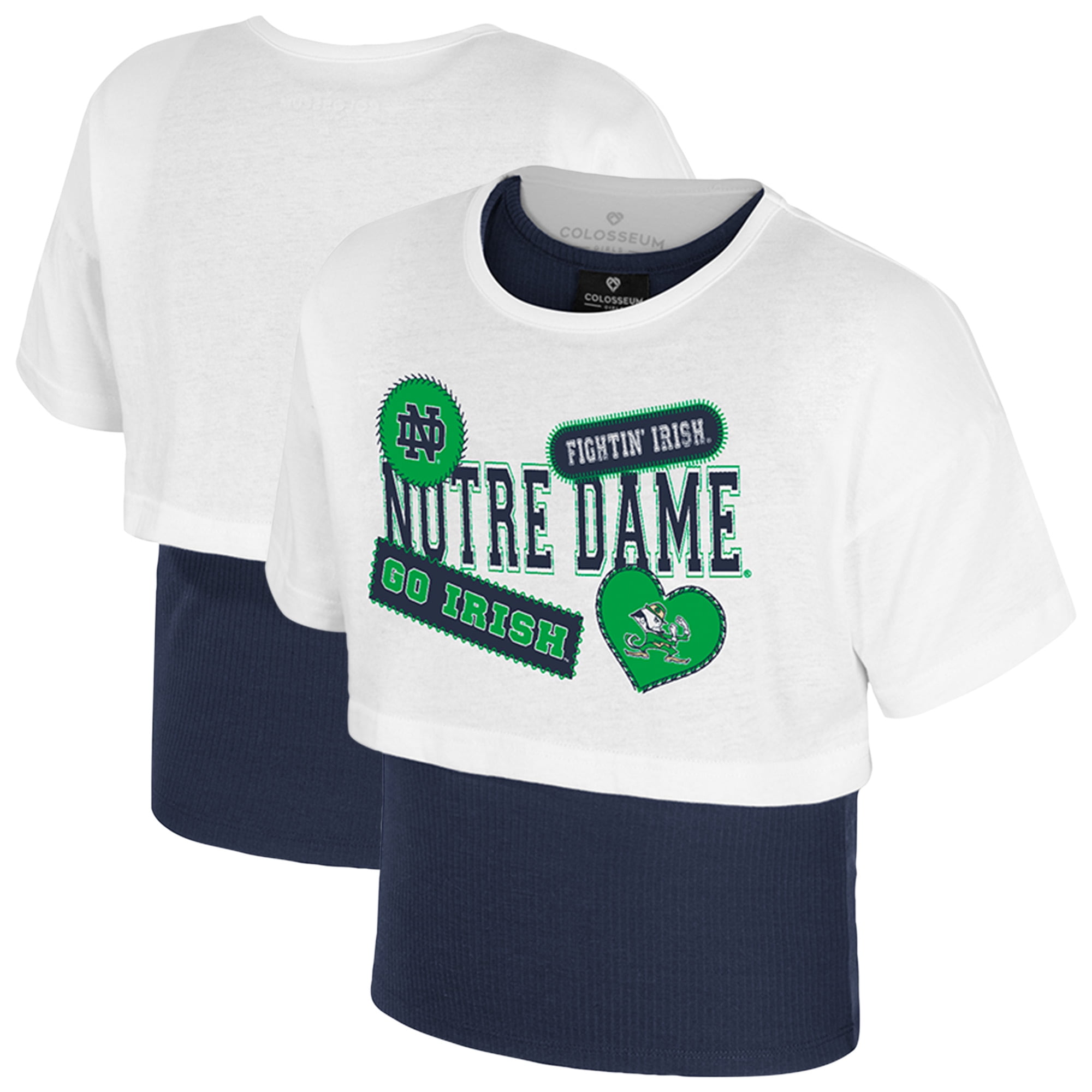 Girl's Youth-Colosseum White Notre Dame Fighting Irish Gale Cropped ...