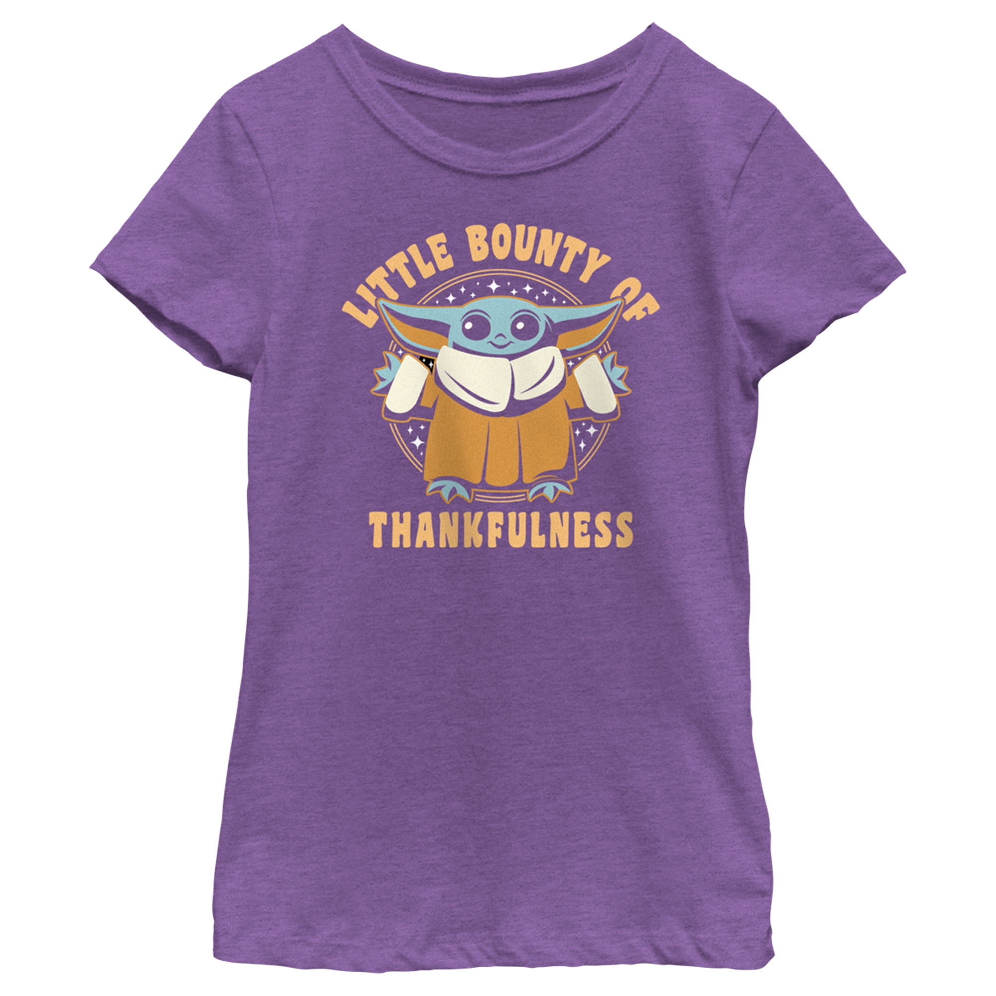 Girl's Youth Mad Engine Grogu Purple The Mandalorian Thankfulness ...