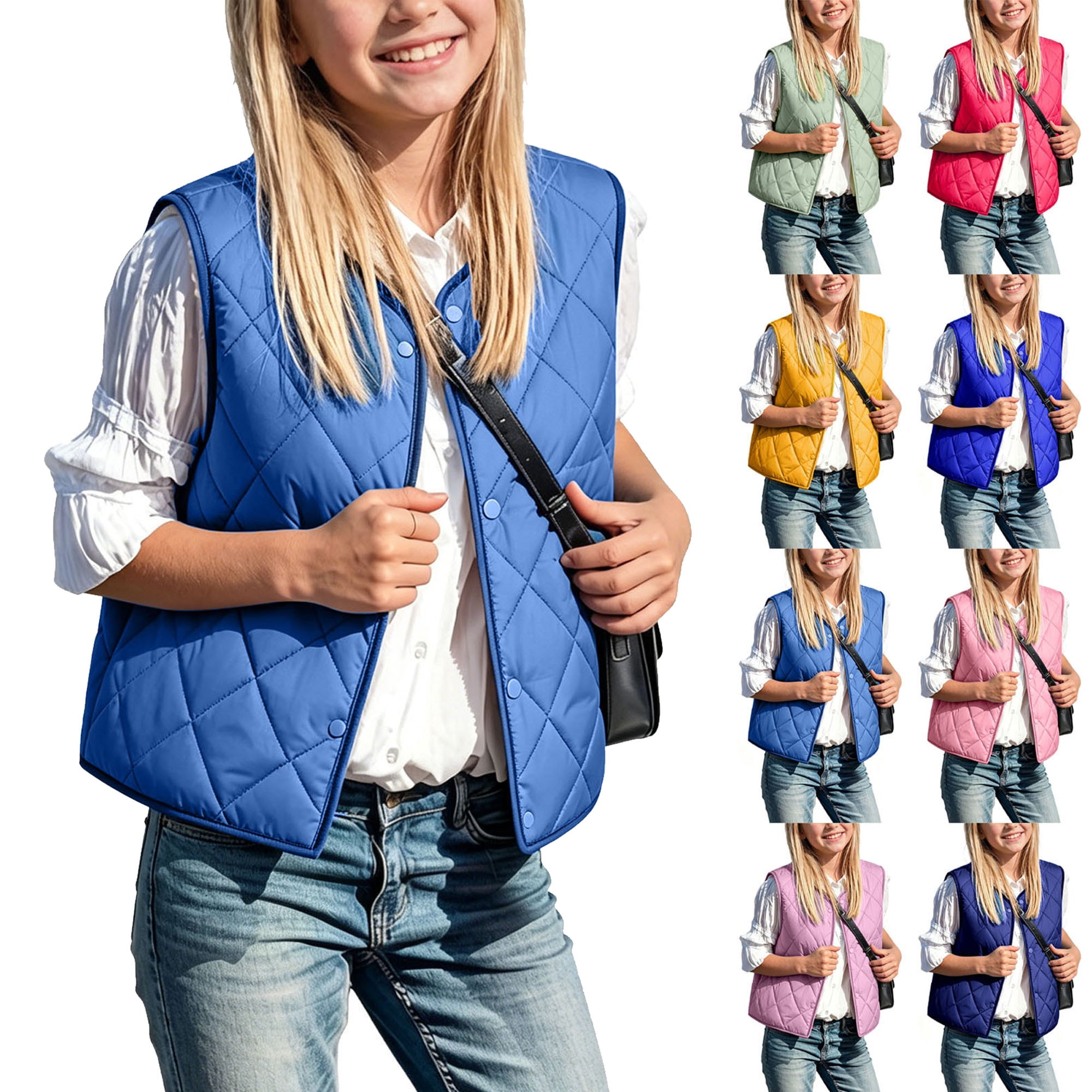 Girl's and Boy's Vest Coat Children's Solid Color Thick Fleece ...