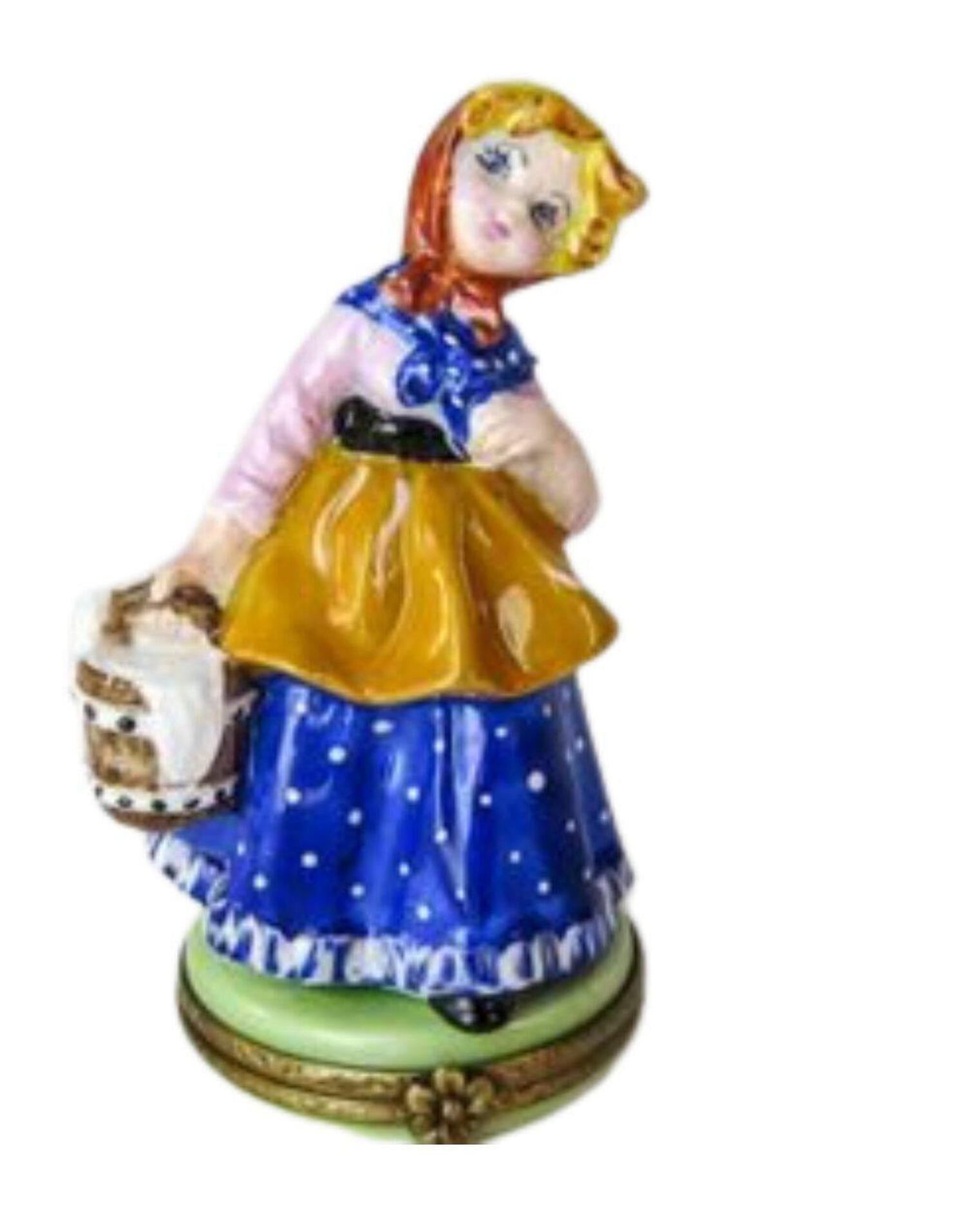 Girl w Milk Bucket Limoges Box Porcelain Figurine - Walmart.com