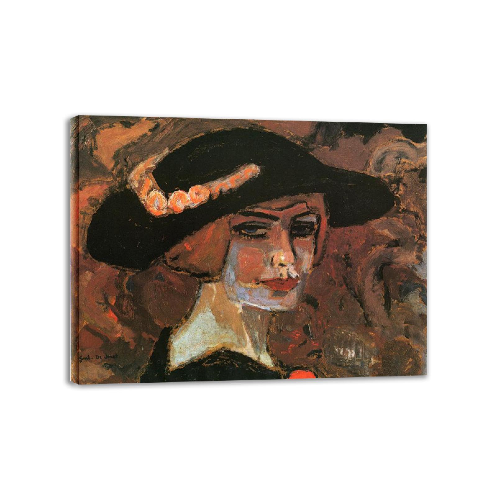 Girl Wearing A Hat By Leon De Smet Famous Canvas Print Reproduction girl-wearing-a-hat-by-leon-de-smet-famous-canvas-print-reproduction