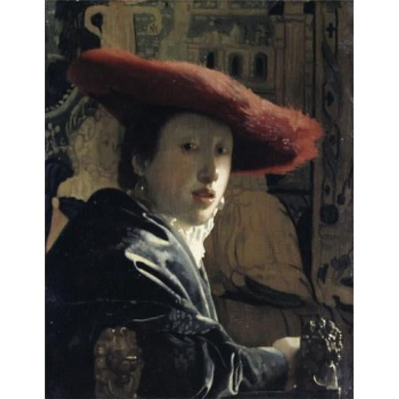 Girl with a Red Hat Ca 1660 Jan Vermeer 1632-1675 Dutch Oil on Wood ...