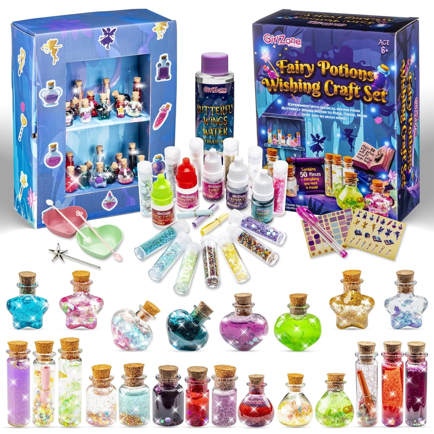 GirlZone Fairy Potions Wish Maker Set - 3 x 6.8 x 9.1 in, Multicolor ...