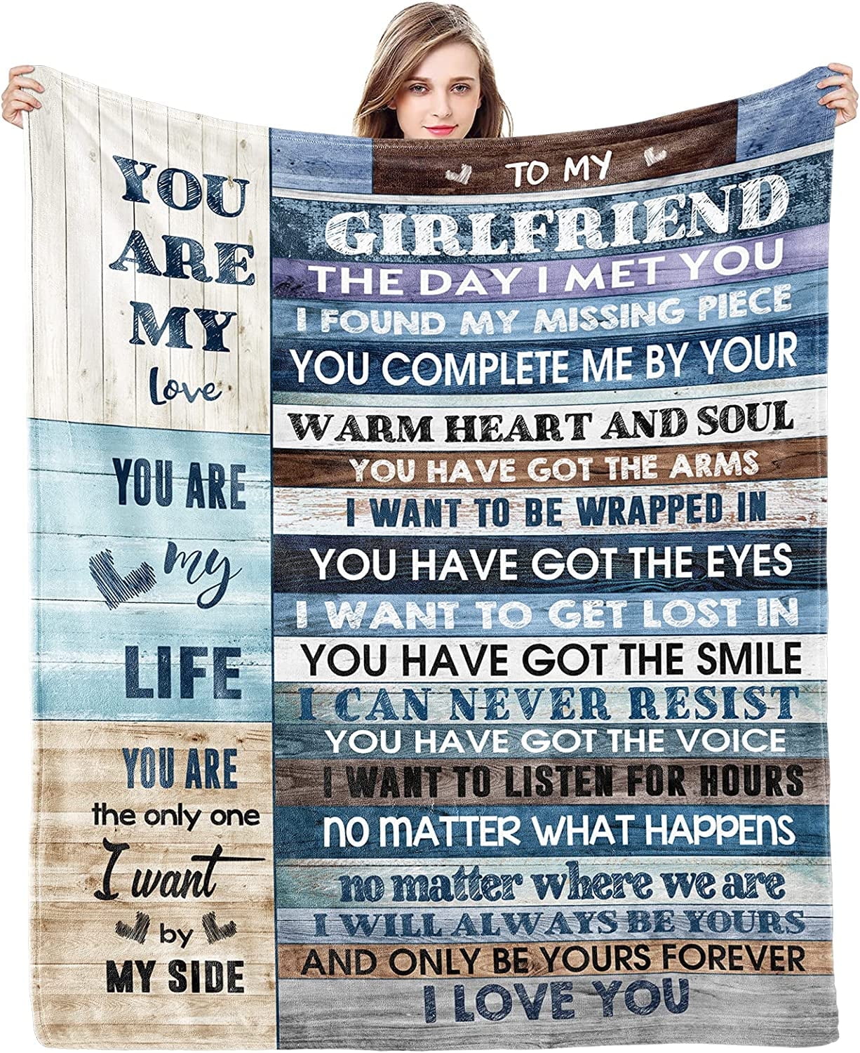 to My Girlfriend Blanket Girlfriend Gifts I Love You Blessing Sweet Sayings Quote Throw Blankets ...
