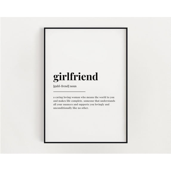 Girlfriend Definition Print, Wall Art Print, Girlfriend, Definition ...