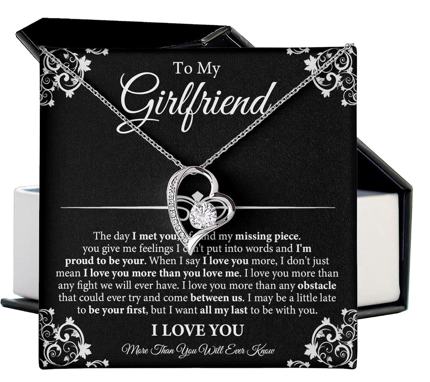 To My Girlfriend Forever Love Necklace With Heartfelt MessageBox ...