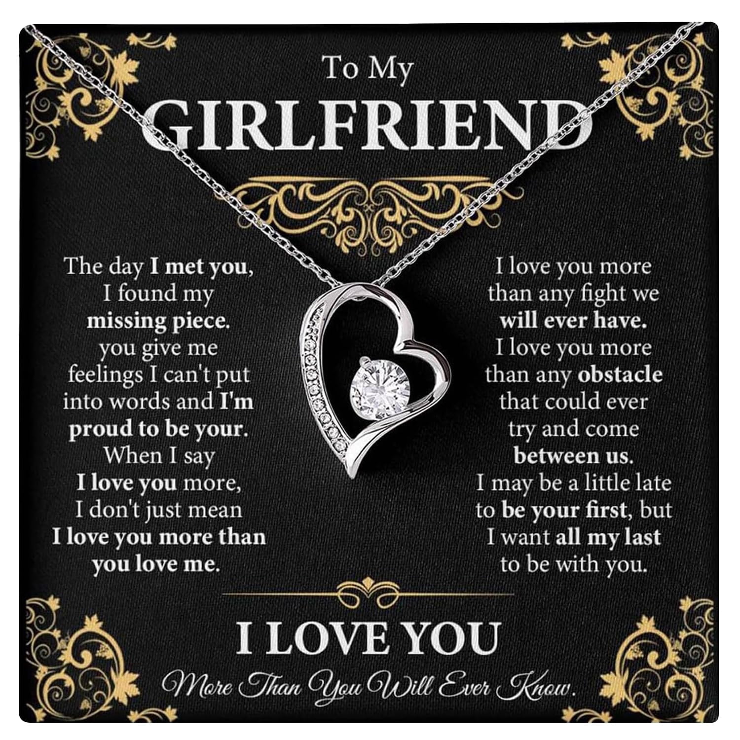 To My Girlfriend Forever Love Necklace With Heartfelt MessageBox ...