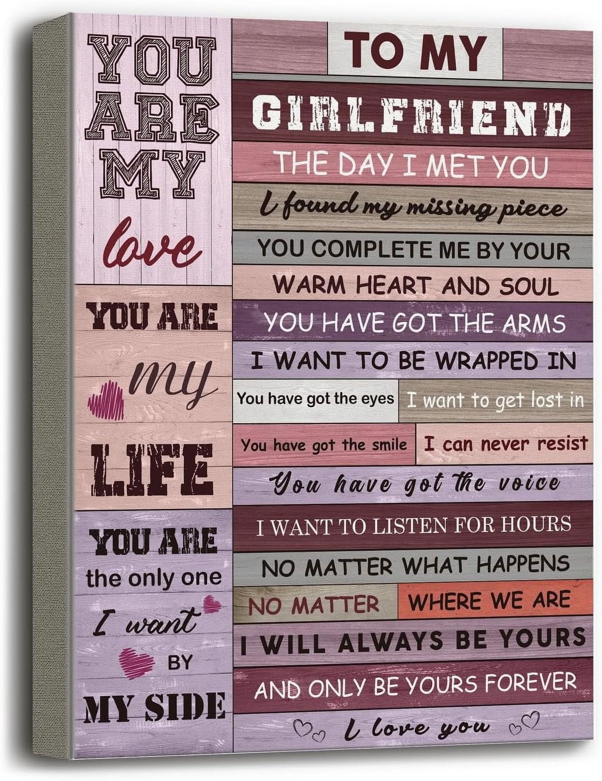 Girlfriend Gift, Canvas Poster Wall Art Hanging Decor Print, Love Poem ...