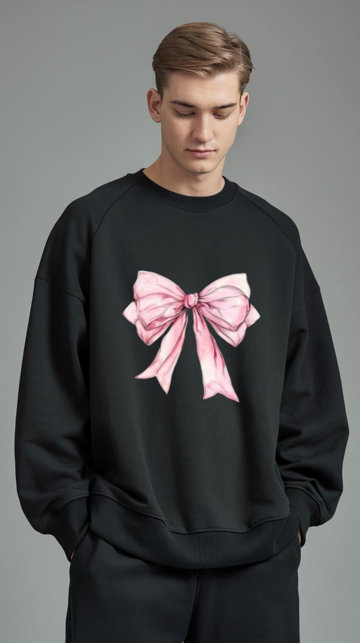 Girlie Coquette Aesthetic Pink Bow Cu Sweatshirt, for men & women, up ...