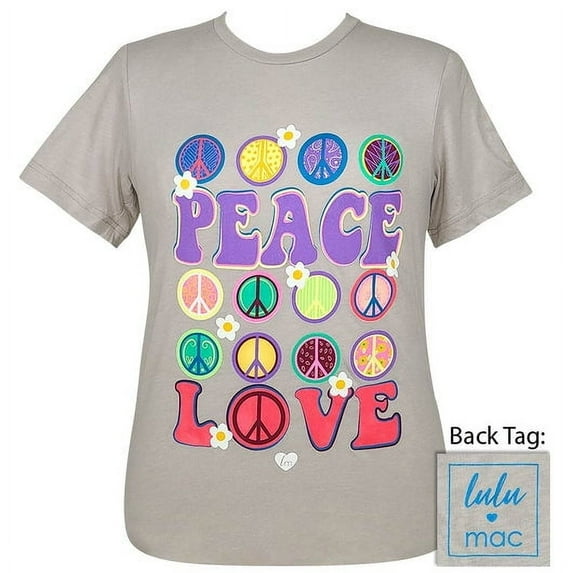 Girlie Girl Lulu Mac Peace Love Canvas T-Shirt - Walmart.com