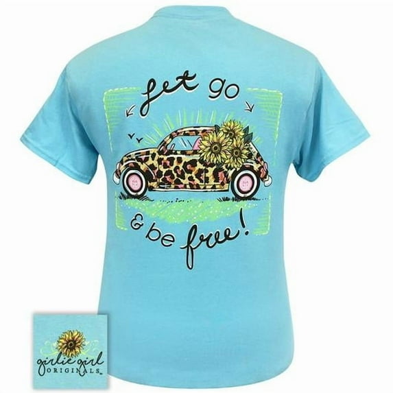 Girlie Girl Originals Preppy Let Go Be Free Leopard Car T-Shirt ...